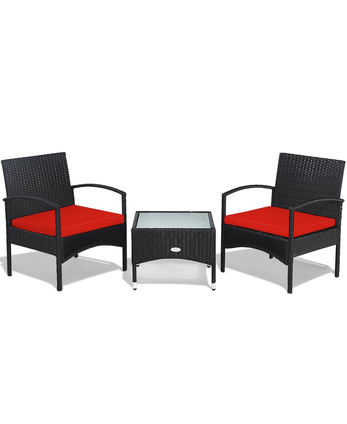 Click here for Gymax 3 Pcs Patio Wicker Rattan Furniture Set Coff... prices