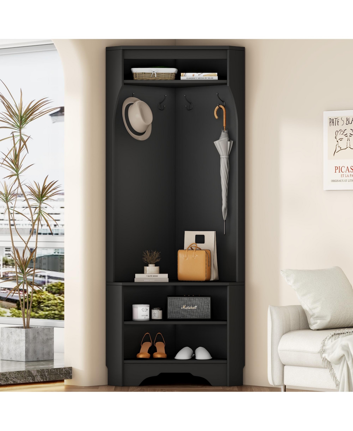 Click here for Rainsken Corner Hall Tree - Versatile Entryway Coa... prices