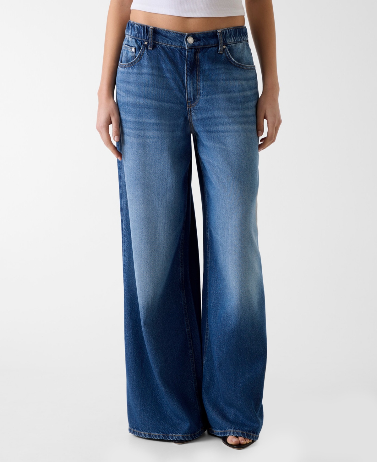 Click here for Guess Womens Loose Wide-Leg Jeans - Cartagena Bay prices