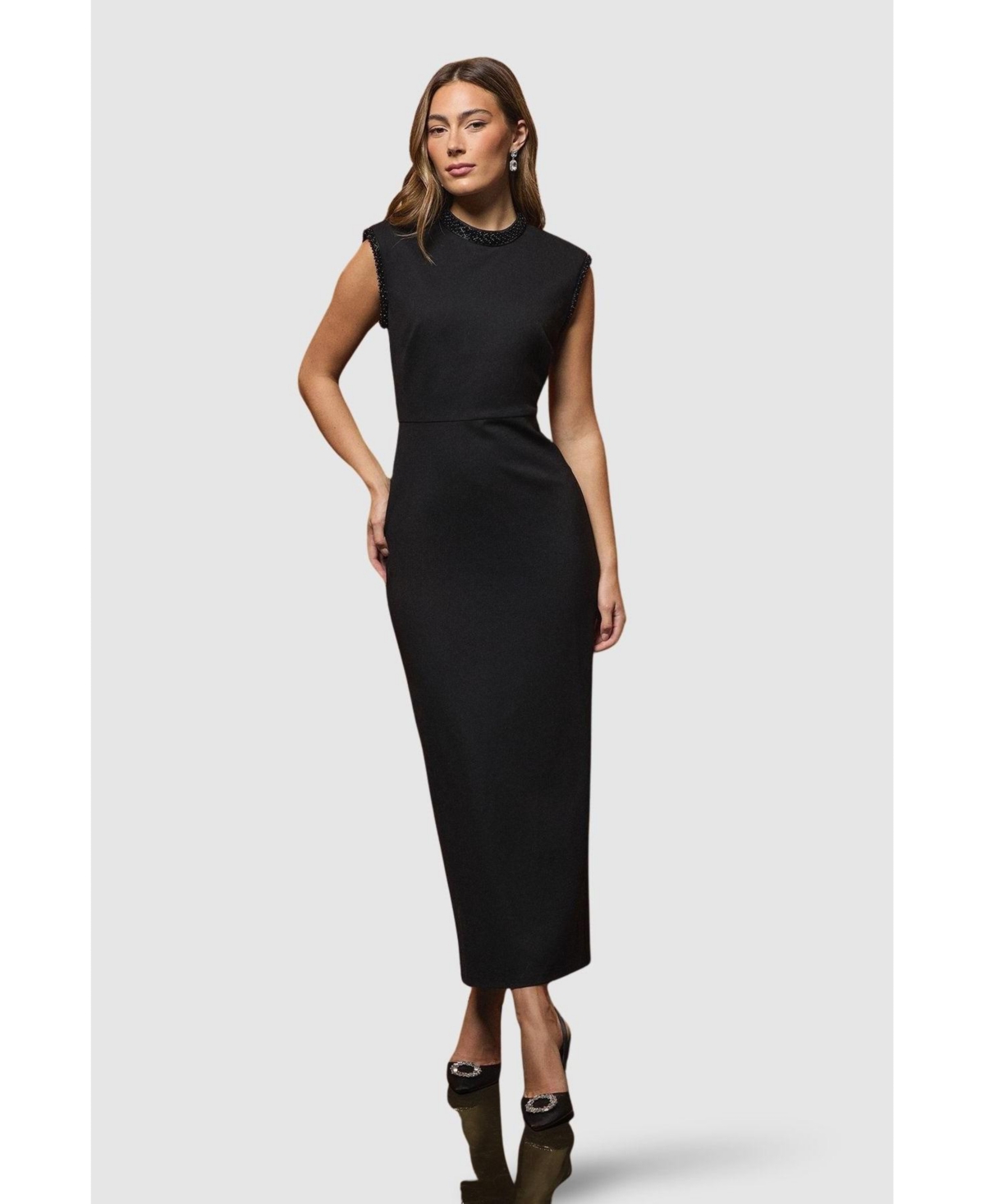 Click here for Coast Womens Beaded High Neck Column Maxi Dress -... prices