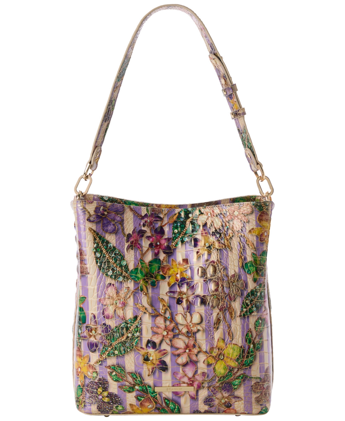 Click here for Brahmin Celina Small Leather Bucket Bag - Pinstrip... prices