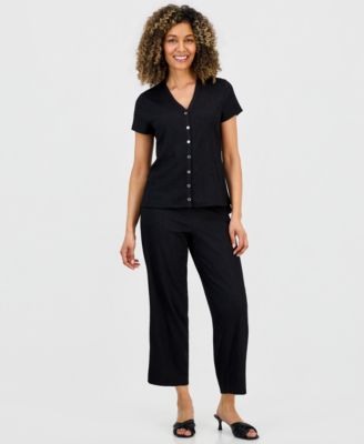 Click here for Anne Klein Essentials Petite Button Front Blouse A... prices
