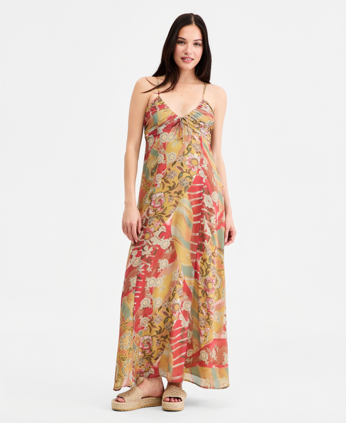 Click here for Planet Gold Juniors Paisley Chiffon V-Neck Maxi Dr... prices