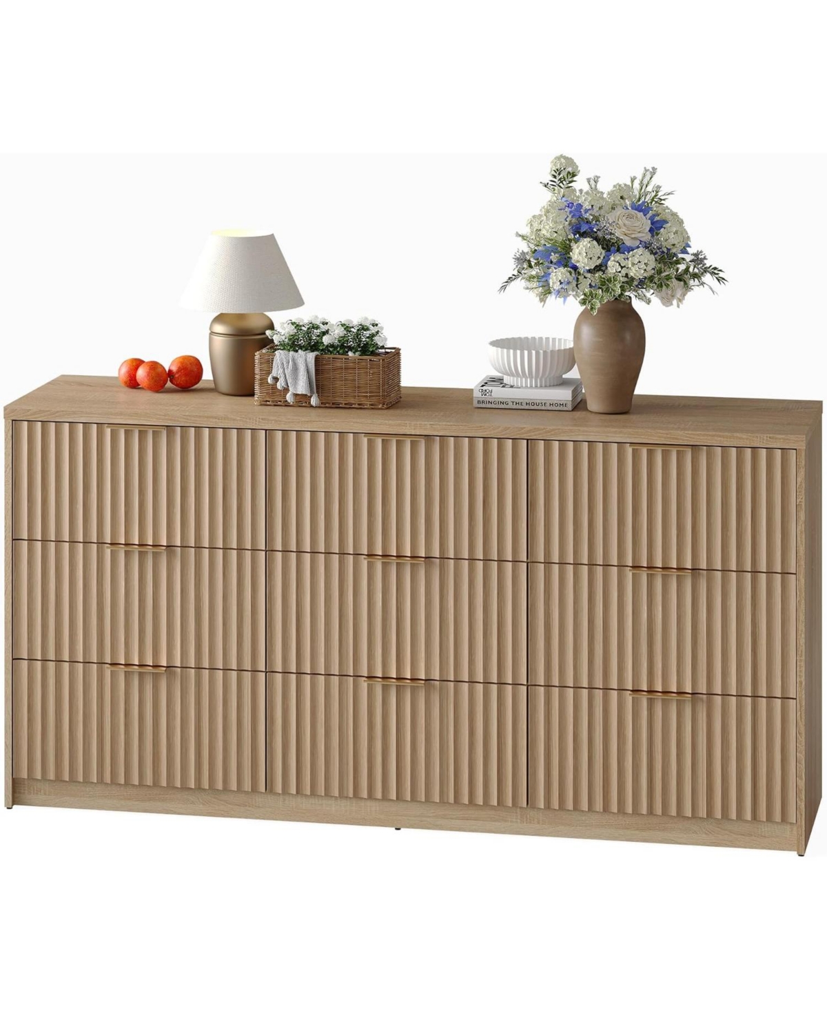 Click here for gaomon 9 Drawer Fluted Wood Dresser  Large Storage... prices