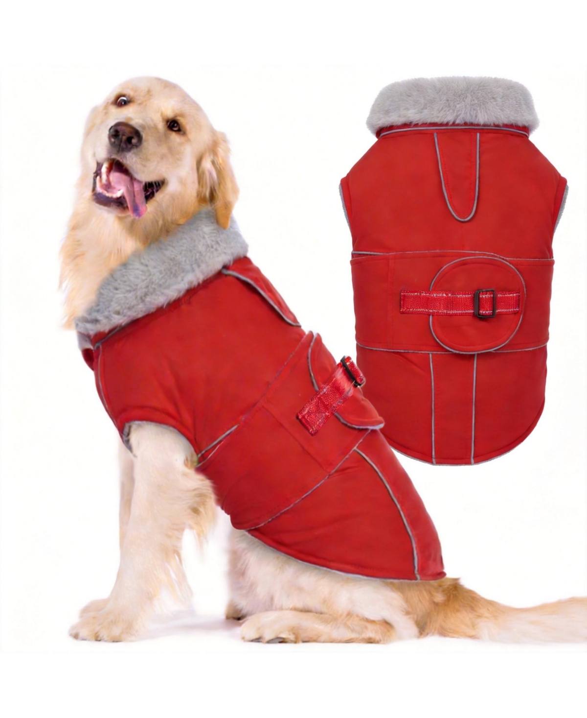 Click here for Aronkl Reflective Waterproof Dog Jacket with Fur C... prices
