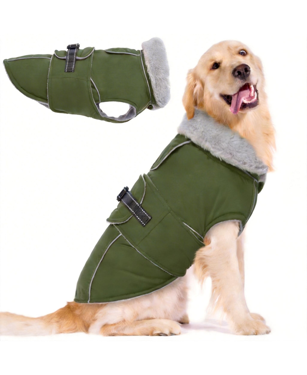 Click here for Aronkl Reflective Waterproof Dog Jacket with Fur C... prices