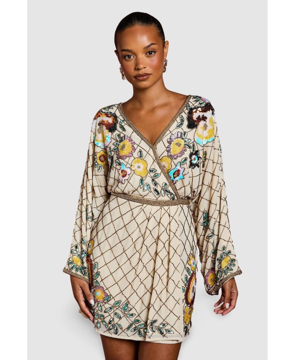 Click here for Coast Womens Embellished Mini Dress - Champagne prices