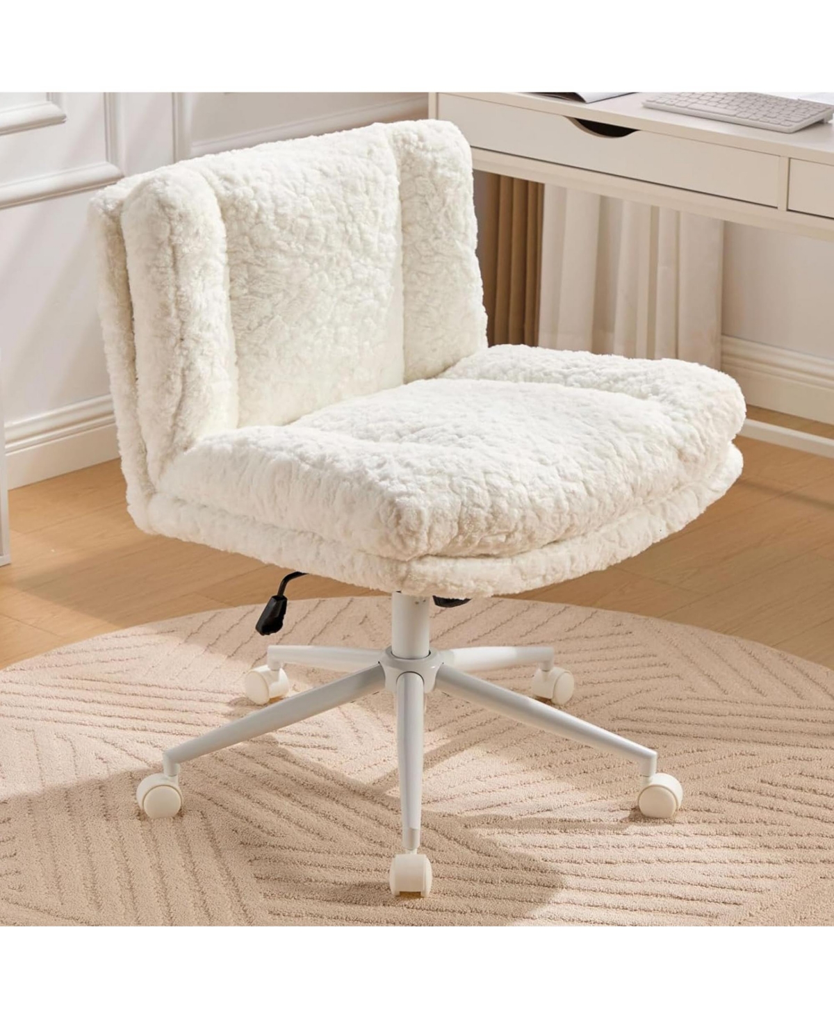 Click here for Rainsken Faux Fur Criss Cross Office Chair - Adjus... prices
