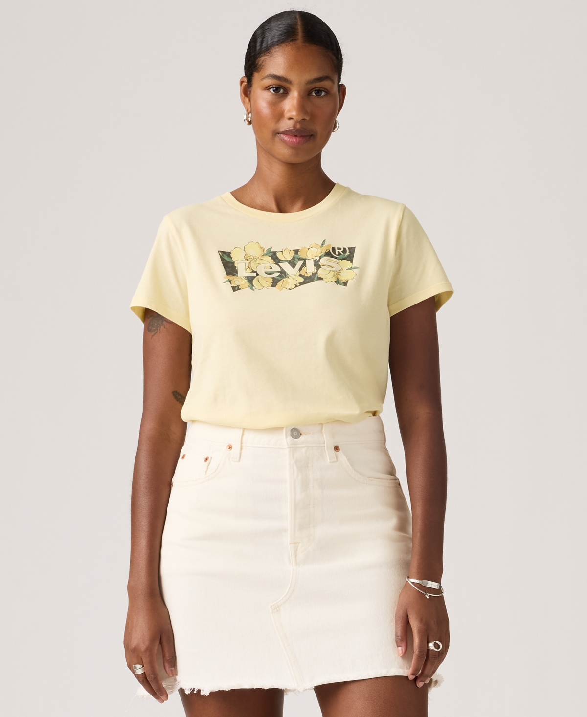 Click here for Levis Womens Perfect Graphic Logo Cotton T-shirt -... prices