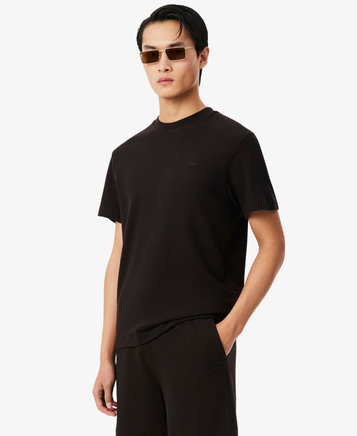 Click here for Lacoste Mens Textured Crewneck Jersey T-Shirt - Bu... prices