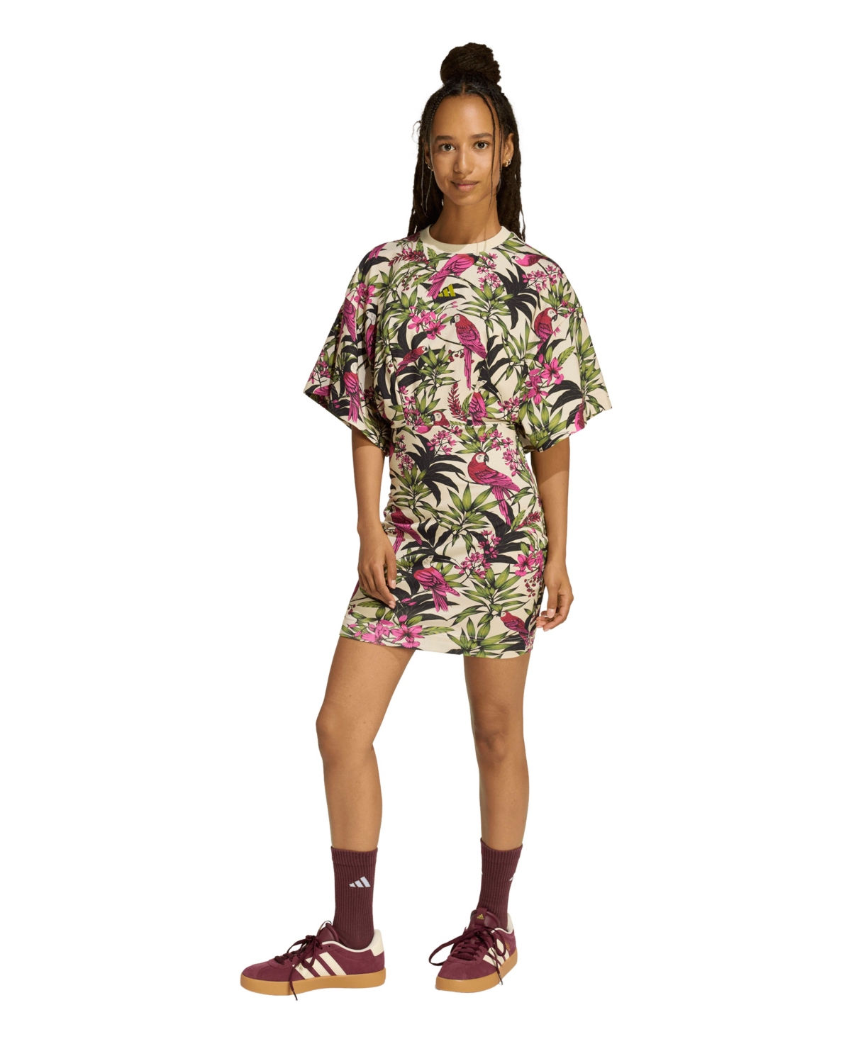 Click here for adidas Womens Printed Crewneck Mini Dress - Beigek... prices