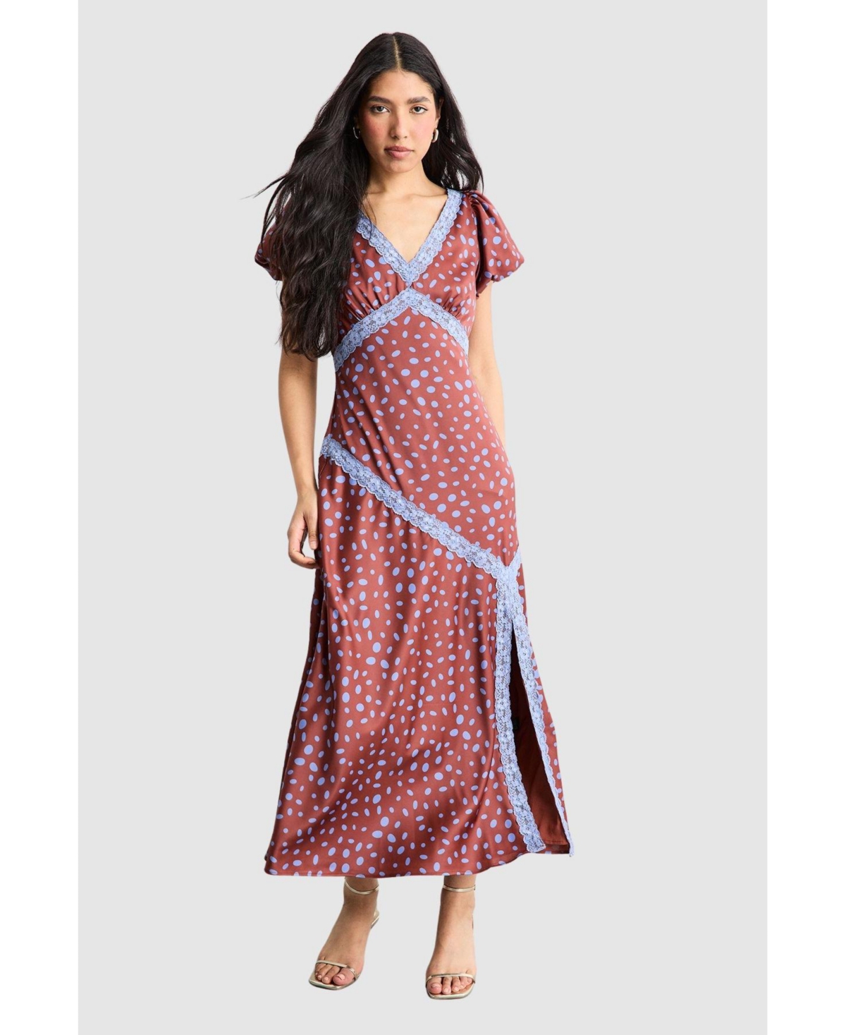 Click here for Warehouse Womens Printed Puff Sleeve Midi Dress -... prices