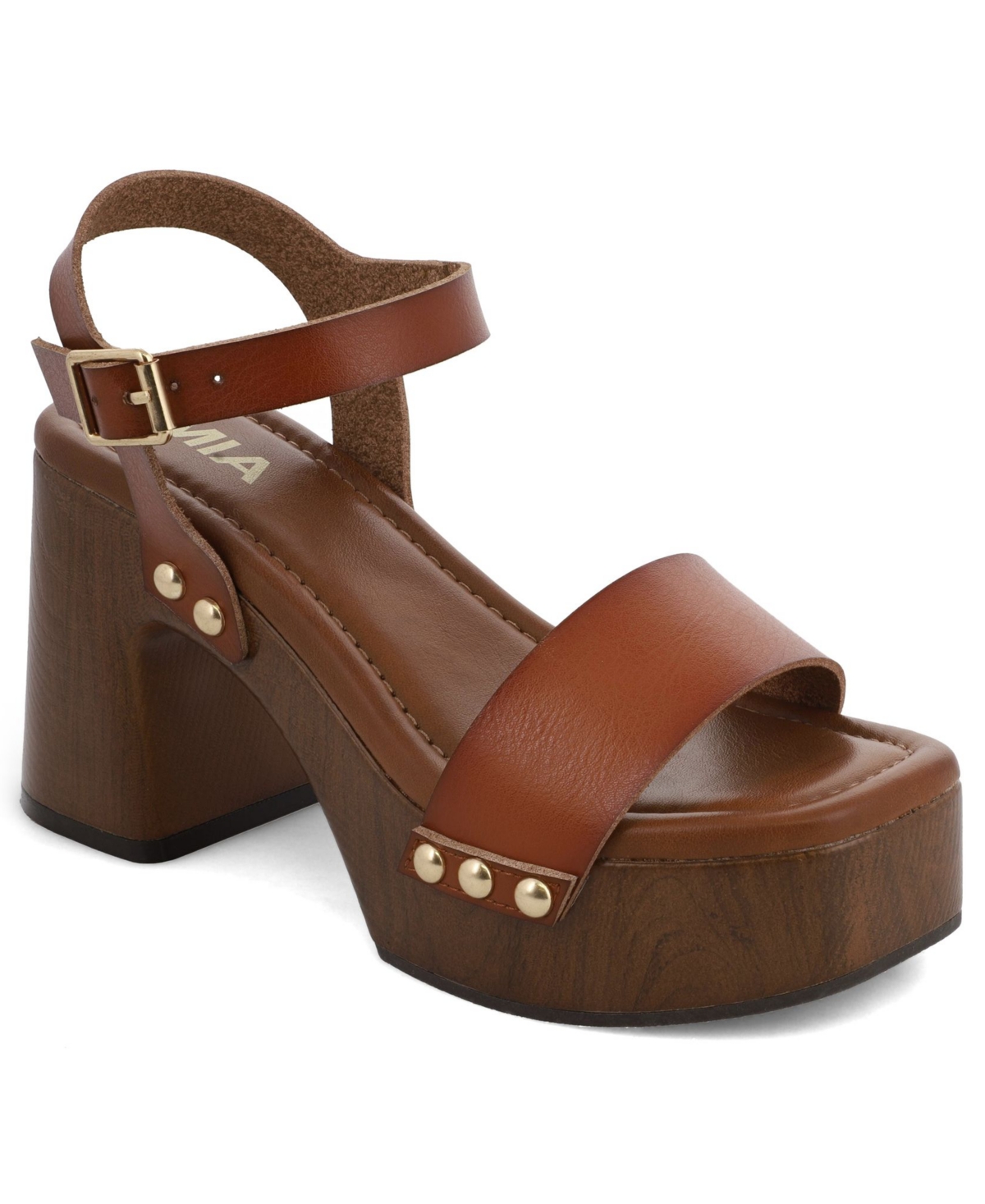 Click here for Mia Womens Electrah Flared Ankle-Strap Platform Ca... prices