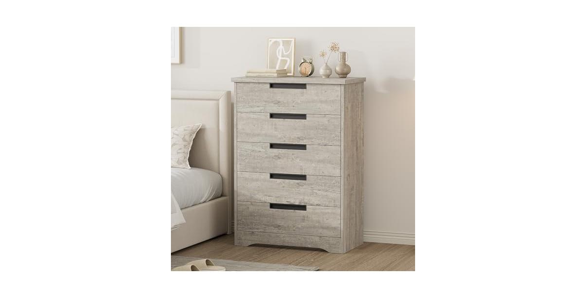 Click here for gaomon 5 Drawer Dresser for Bedroom  Natural Chest... prices