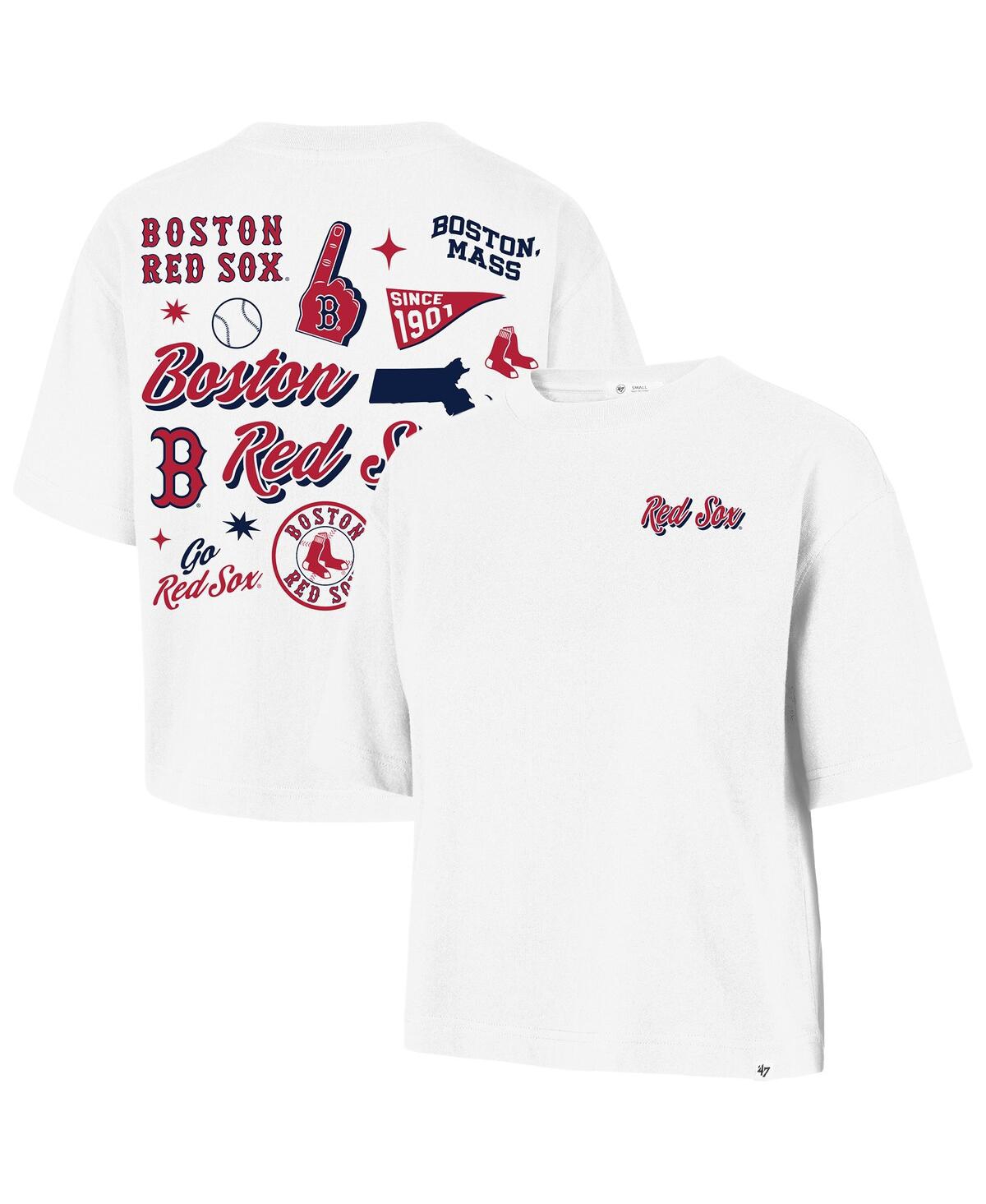 Click here for 47 Brand Womens White Boston Red Sox Collage Scrip... prices