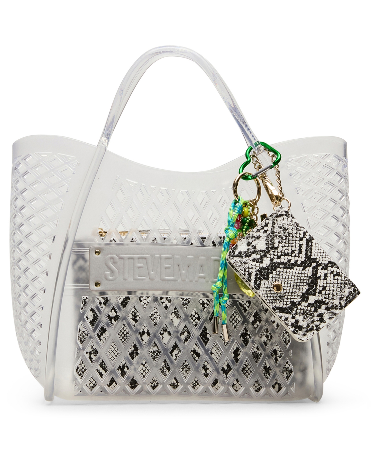Click here for Steve Madden Bjuicyy Medium Tote Bag - Clear prices