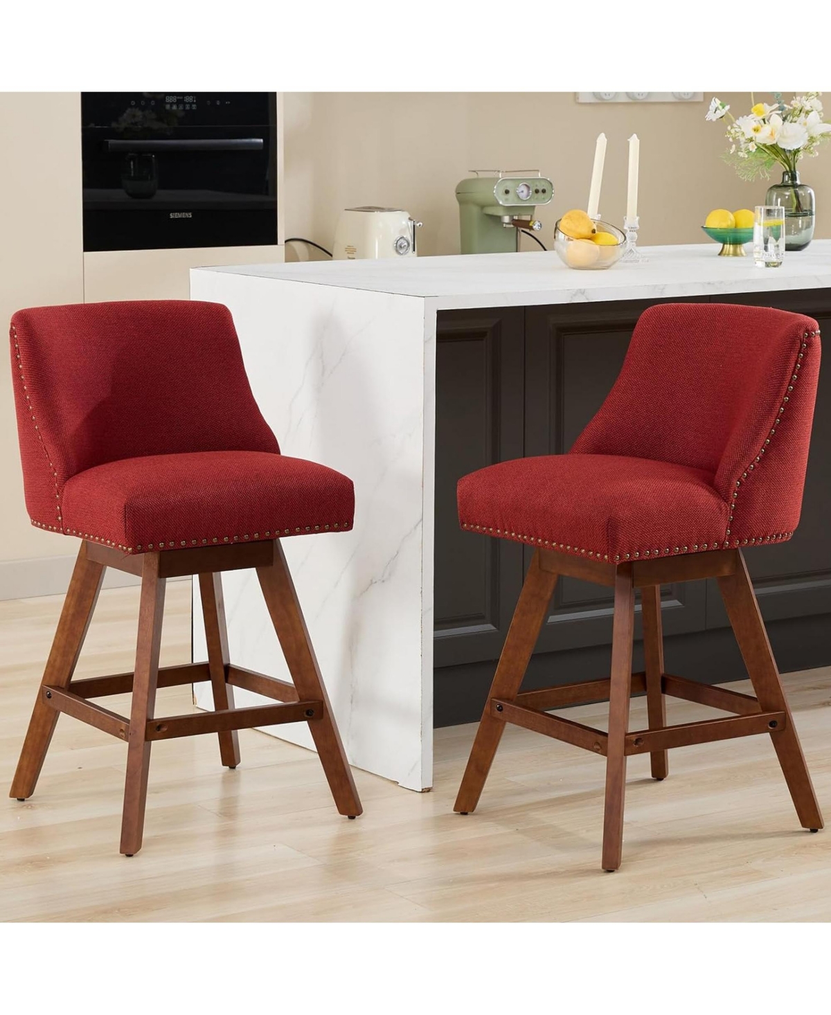 Click here for Rainsken Swivel Bar Stools Set of 2  Modern Uphols... prices
