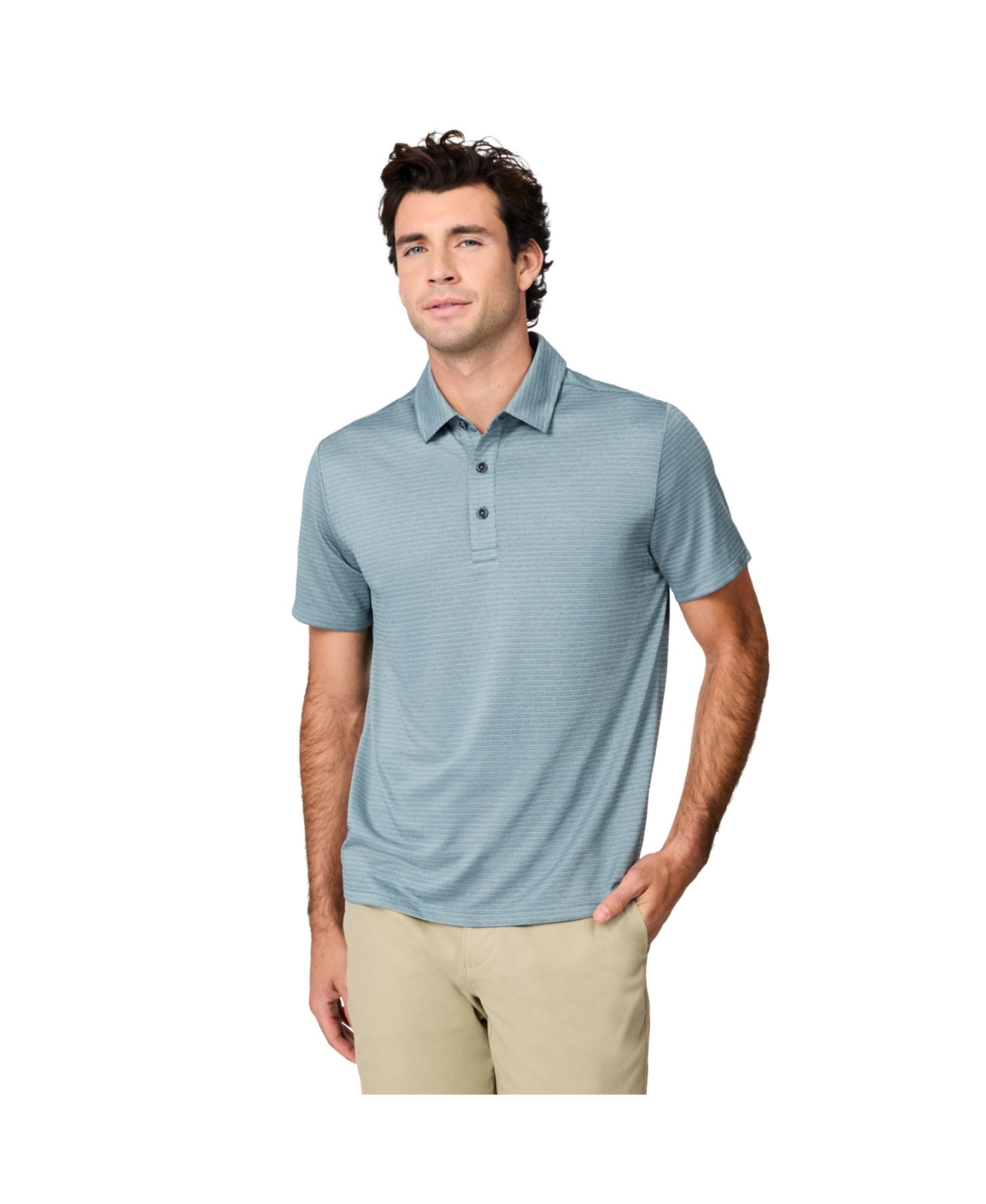 Click here for Free Country Mens Tech Jacquard Polo Shirt - Storm... prices