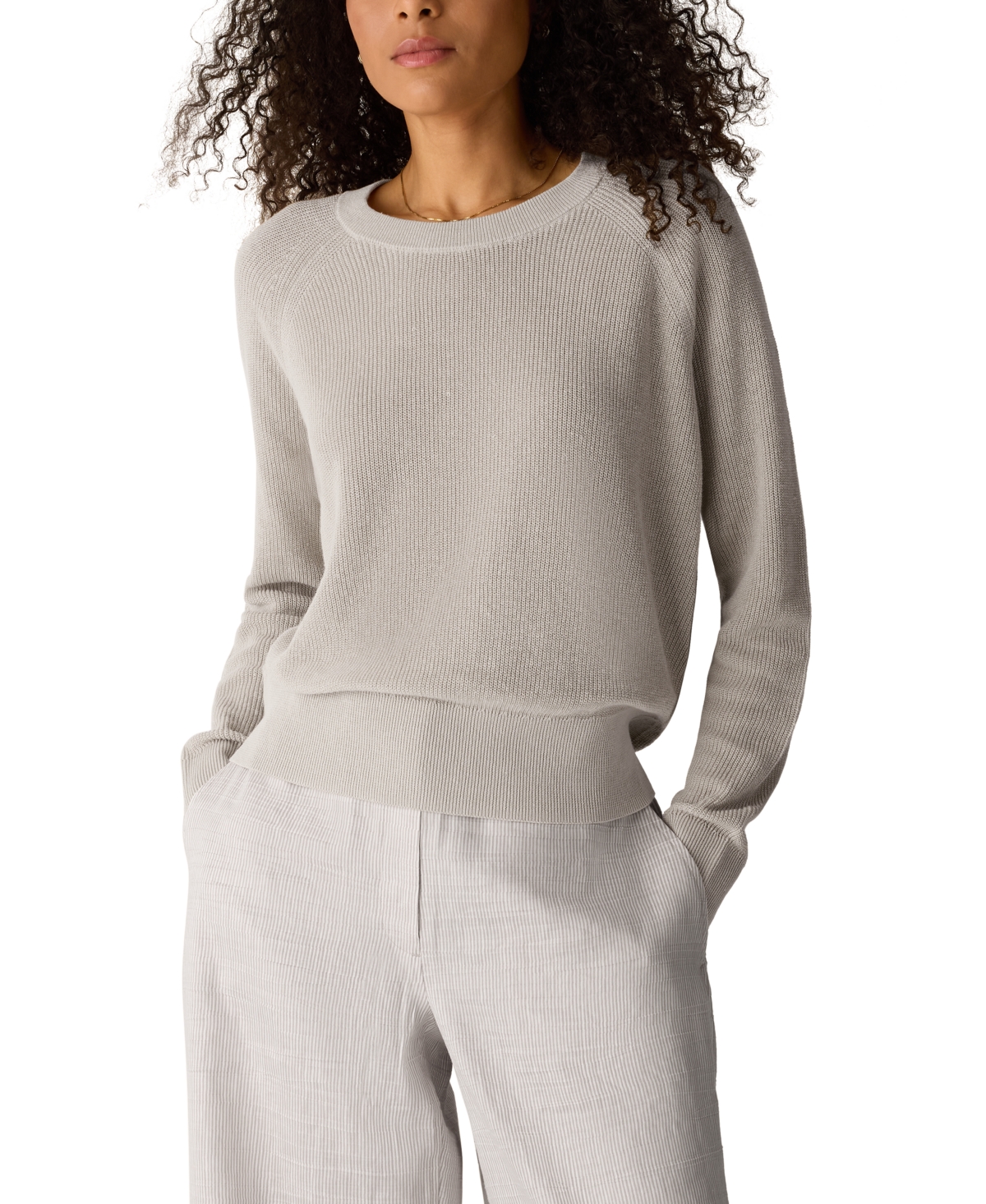 Click here for Eileen Fisher Womens Crewneck Sweater - Undyed Nat... prices