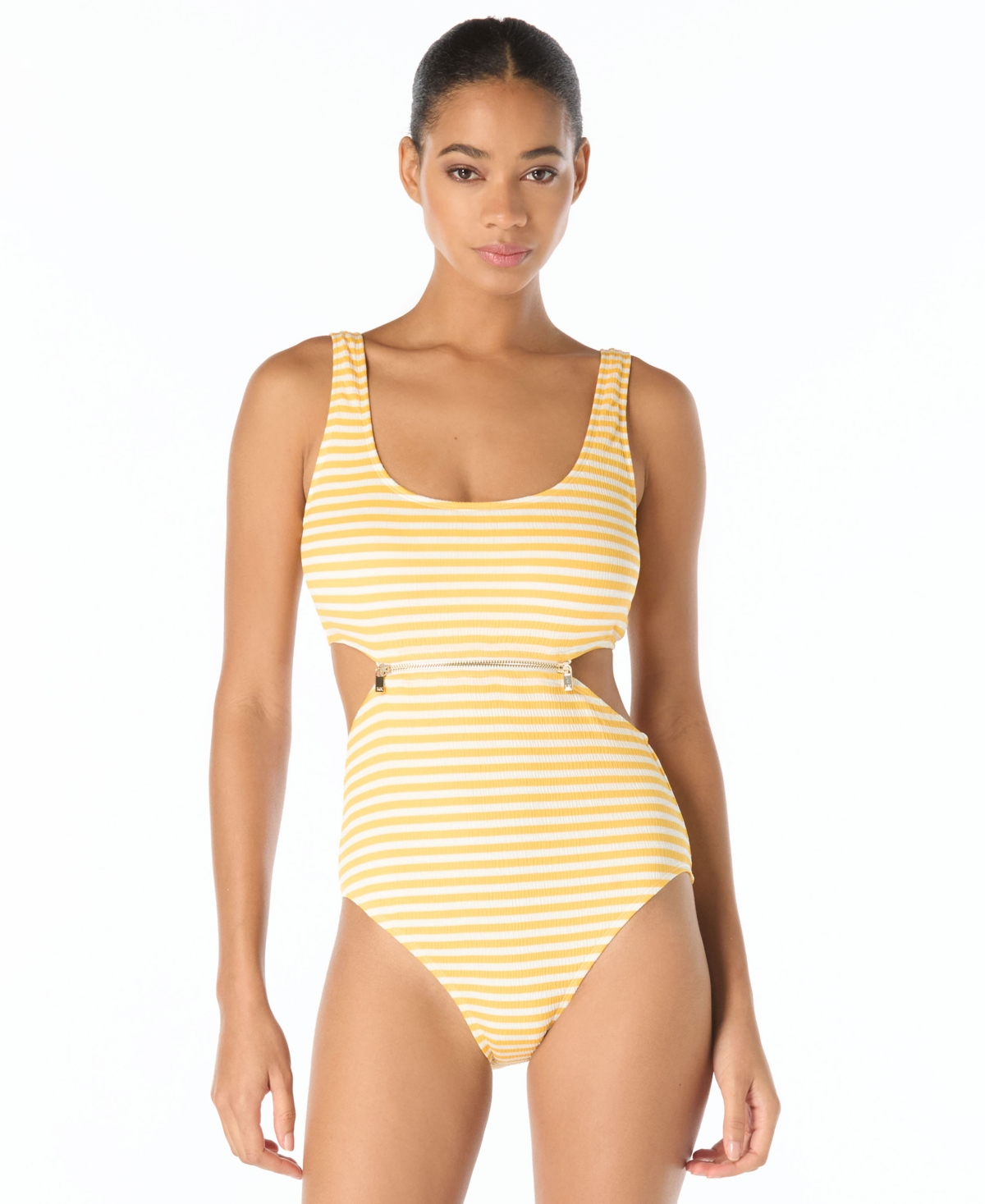 Click here for Michael Kors Womens Scoop Neck Cut-Out One-Piece S... prices