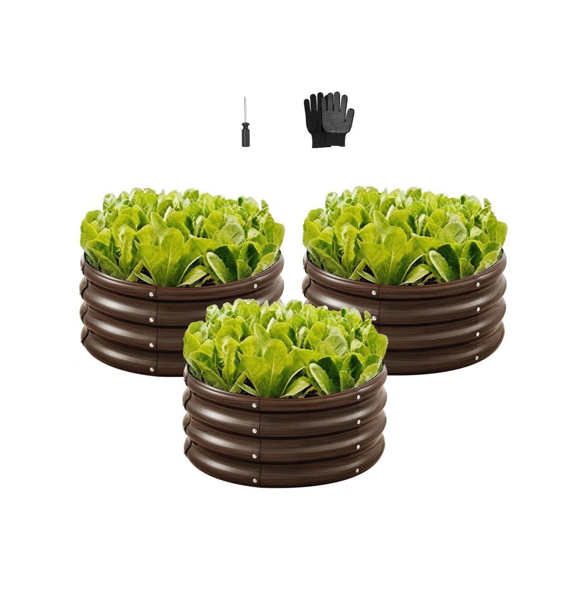 Click here for Slickblue 3 Piece Galvanized Steel Planter Boxes O... prices