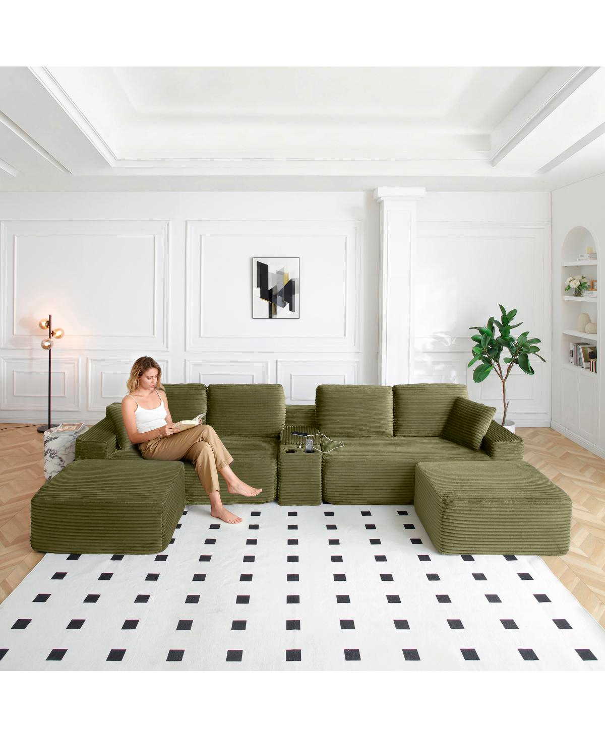 Click here for Streamdale Furniture Corduroy L-Shape Sectional So... prices