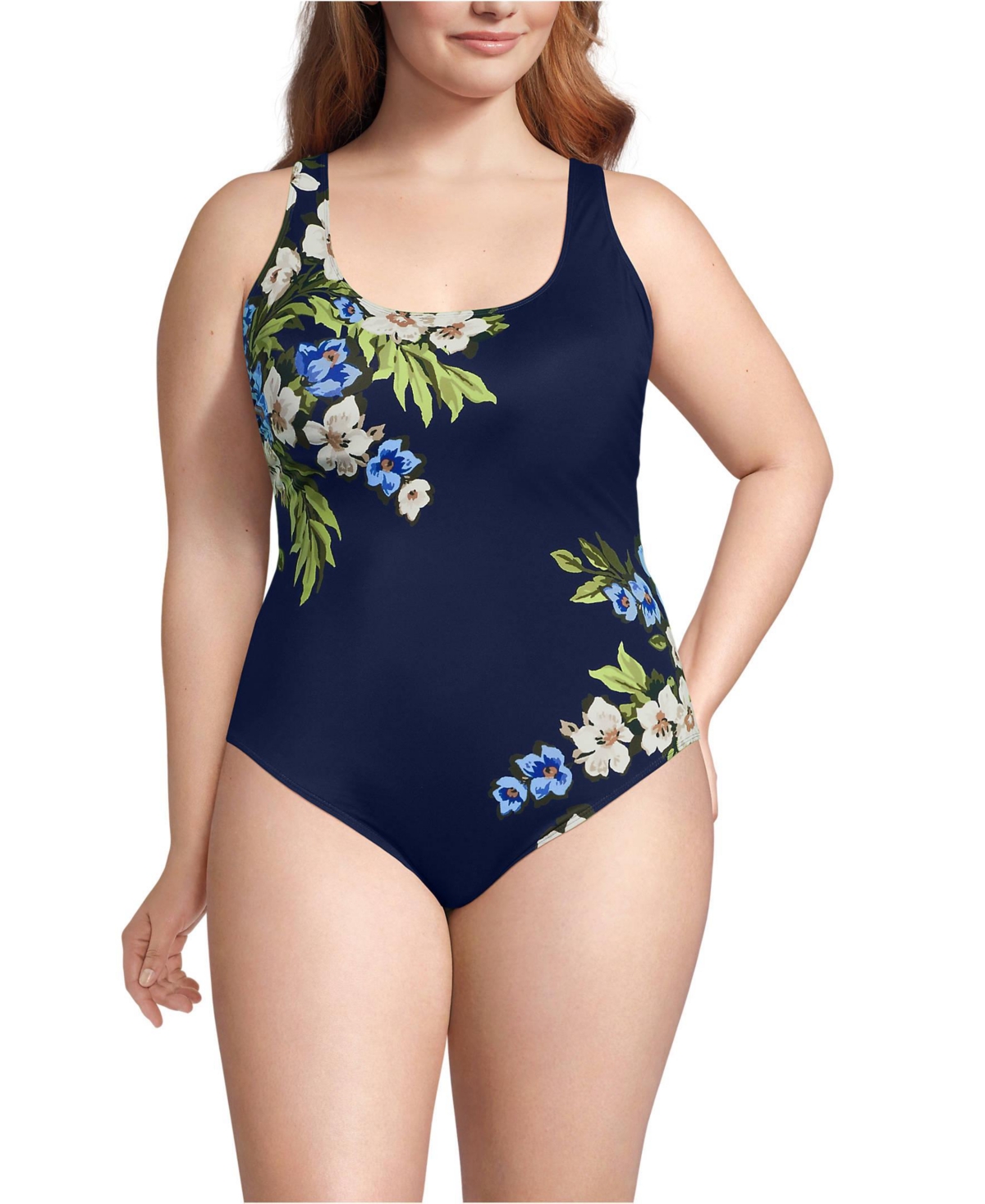Click here for Lands End Plus Size Tugless X-Back One Piece Swims... prices