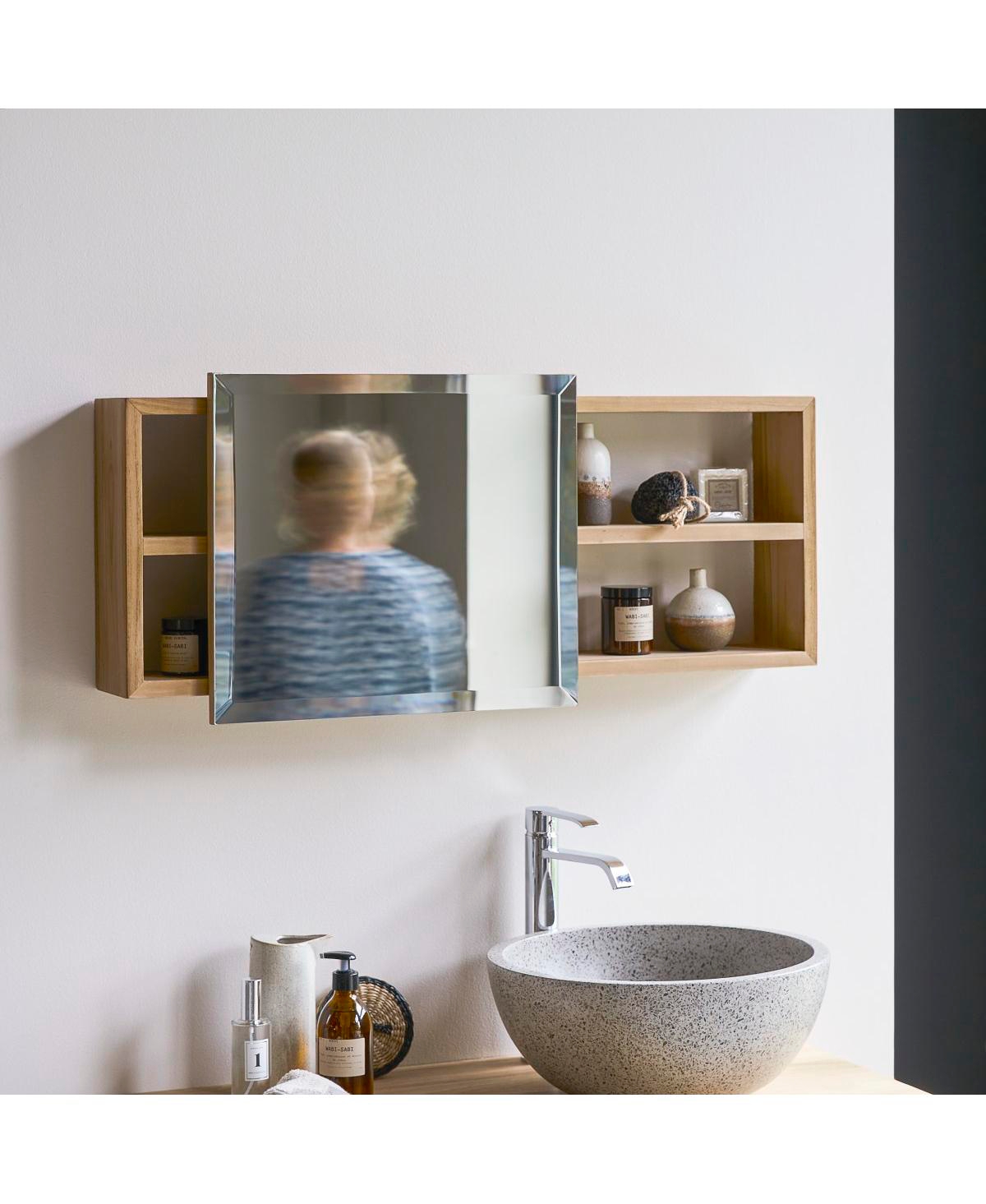 Click here for Tikamoon Square Mirror with Integrated Solid Teak... prices