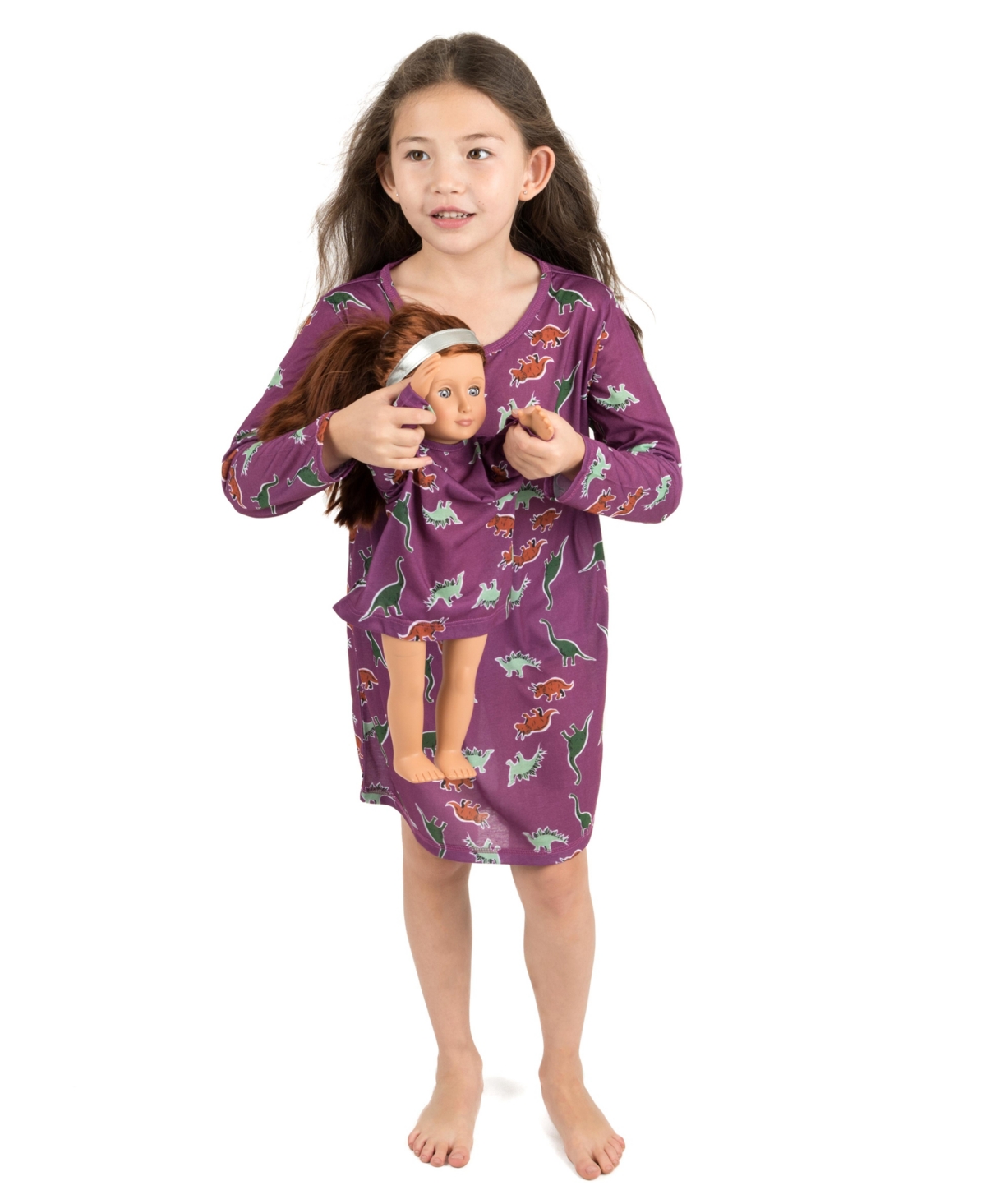Click here for Leveret Girls 4-14 Matching Doll Nightgown - Dinos... prices