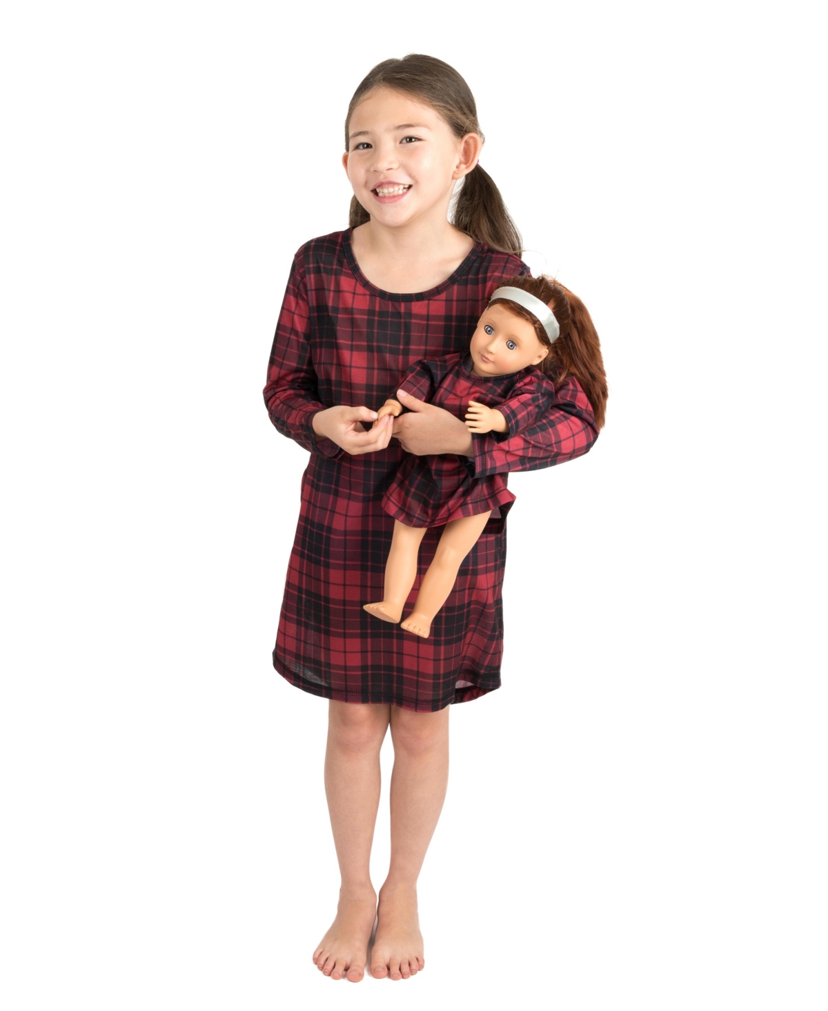 Click here for Leveret Girls 4-14 Matching Doll Nightgown - Plaid... prices