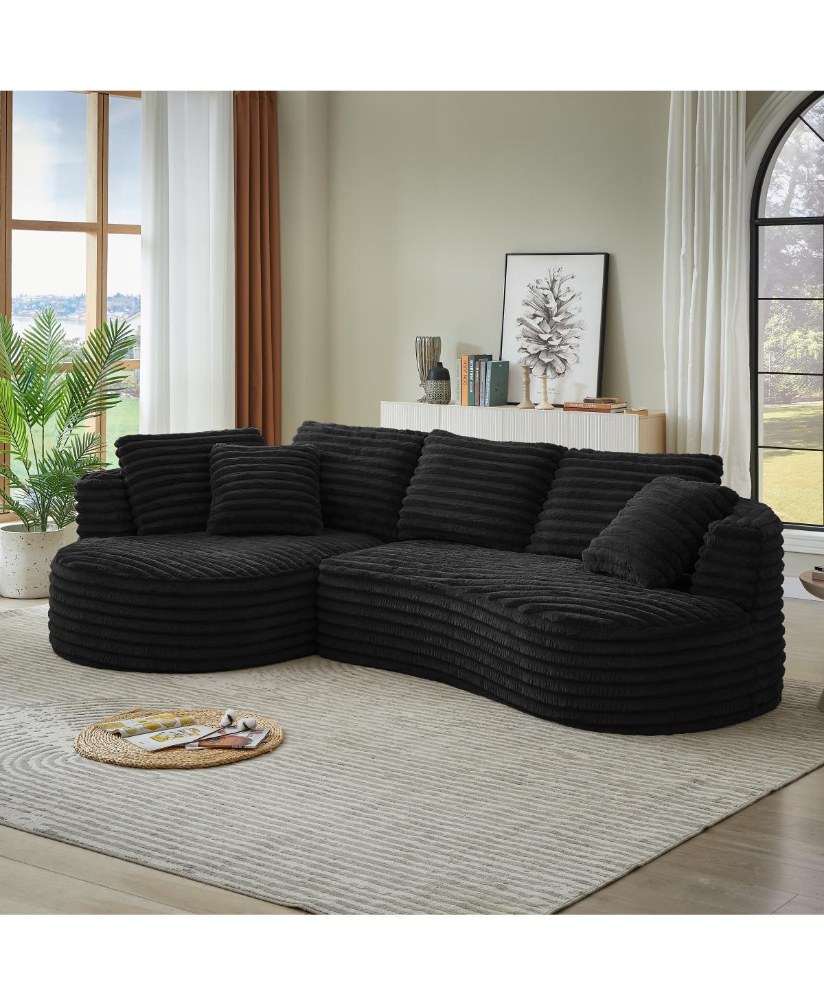 Click here for Streamdale Modern Curved L-Shape Luxury Sectional... prices