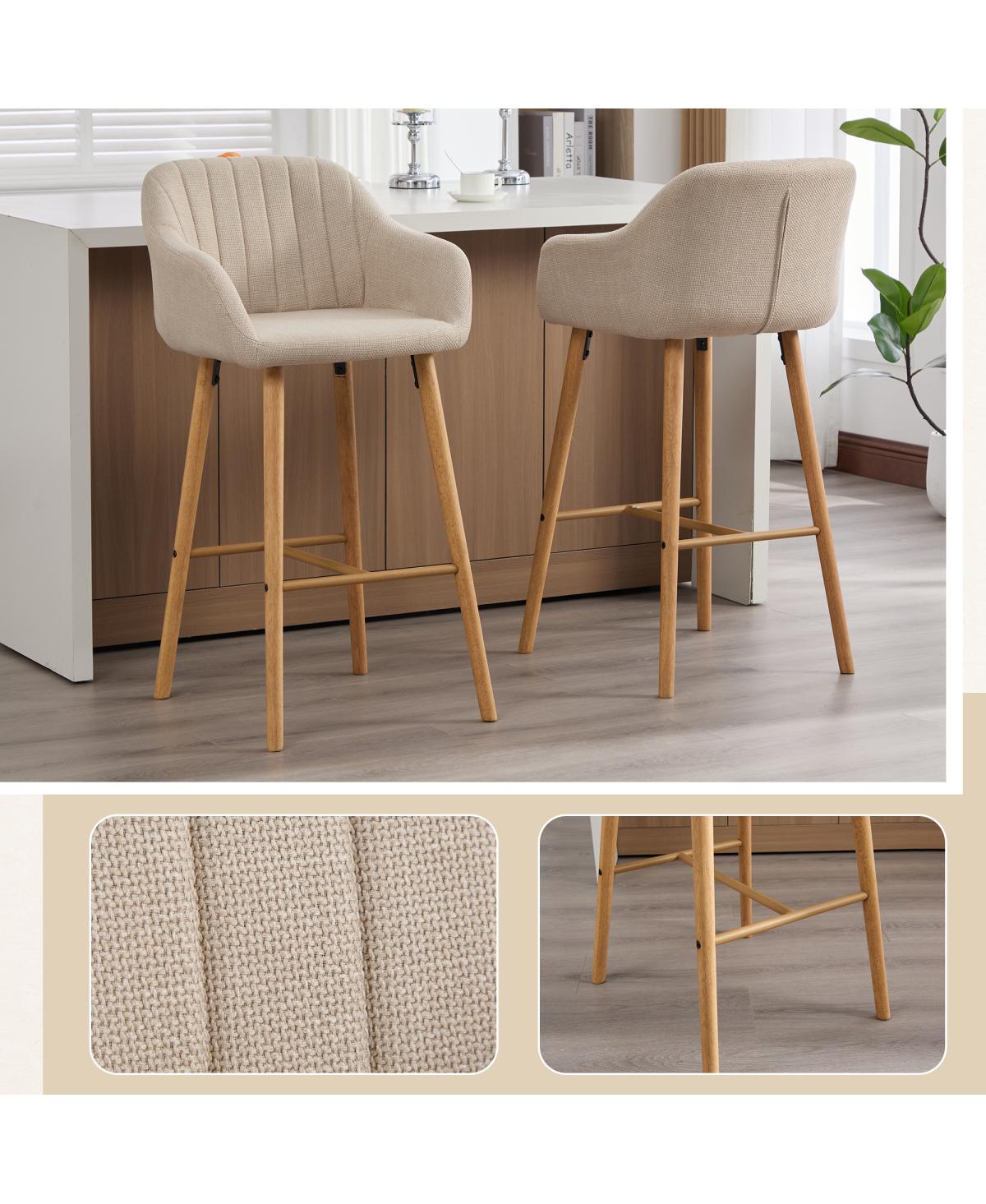 Click here for Streamdale Furniture Modern Linen Bar Stools Set o... prices