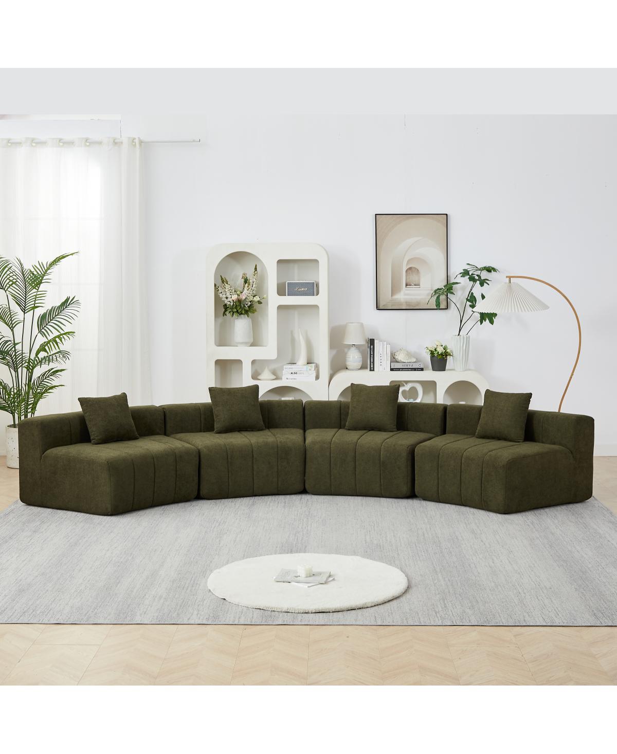 Click here for Streamdale Furniture Chenille Curved Sectional Sof... prices
