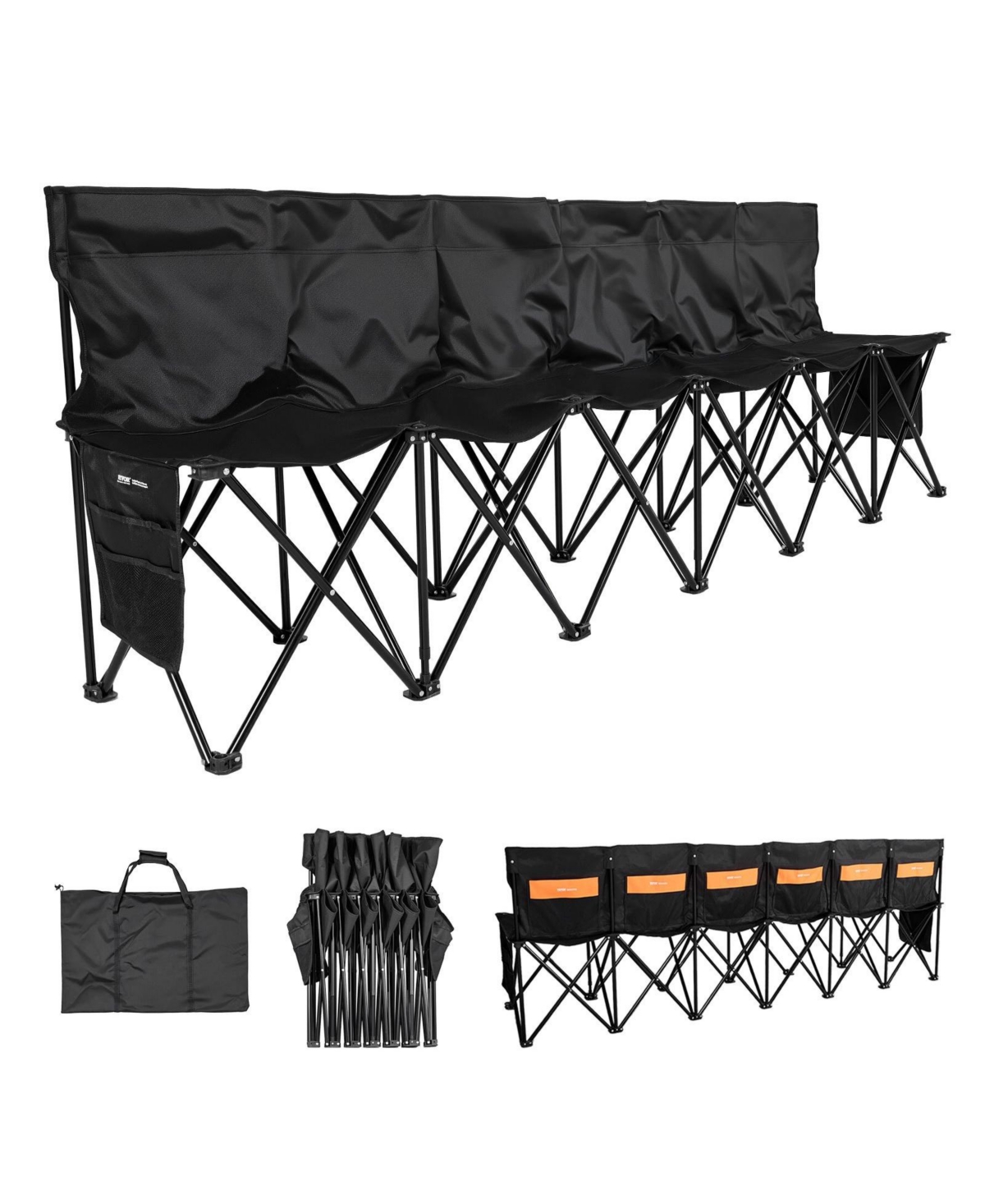 Click here for Mecale 6-Seat Portable Folding Sports Bench with B... prices