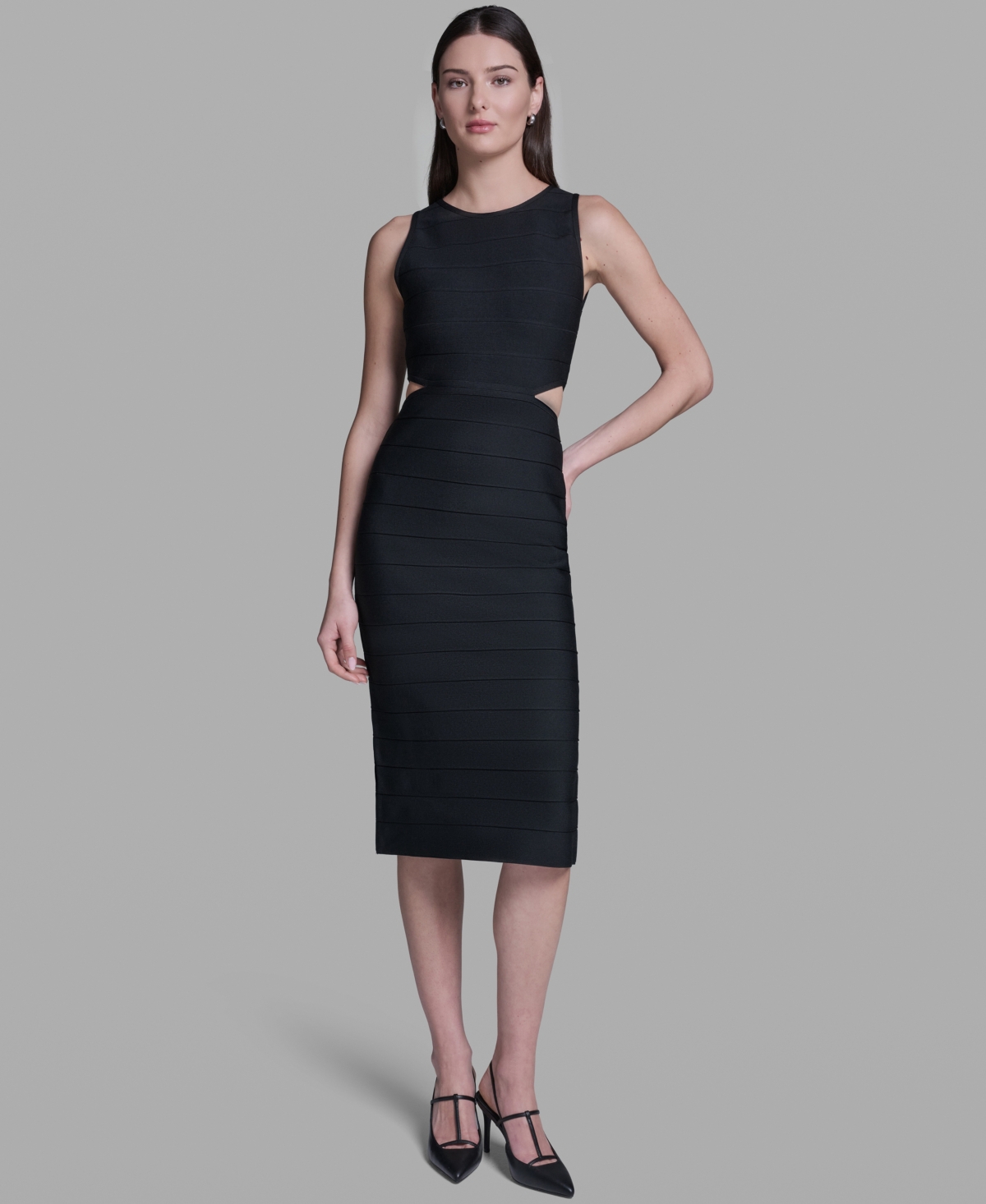 Click here for Bcbg Womens Sleeveless Crew Neck Dress - Black prices