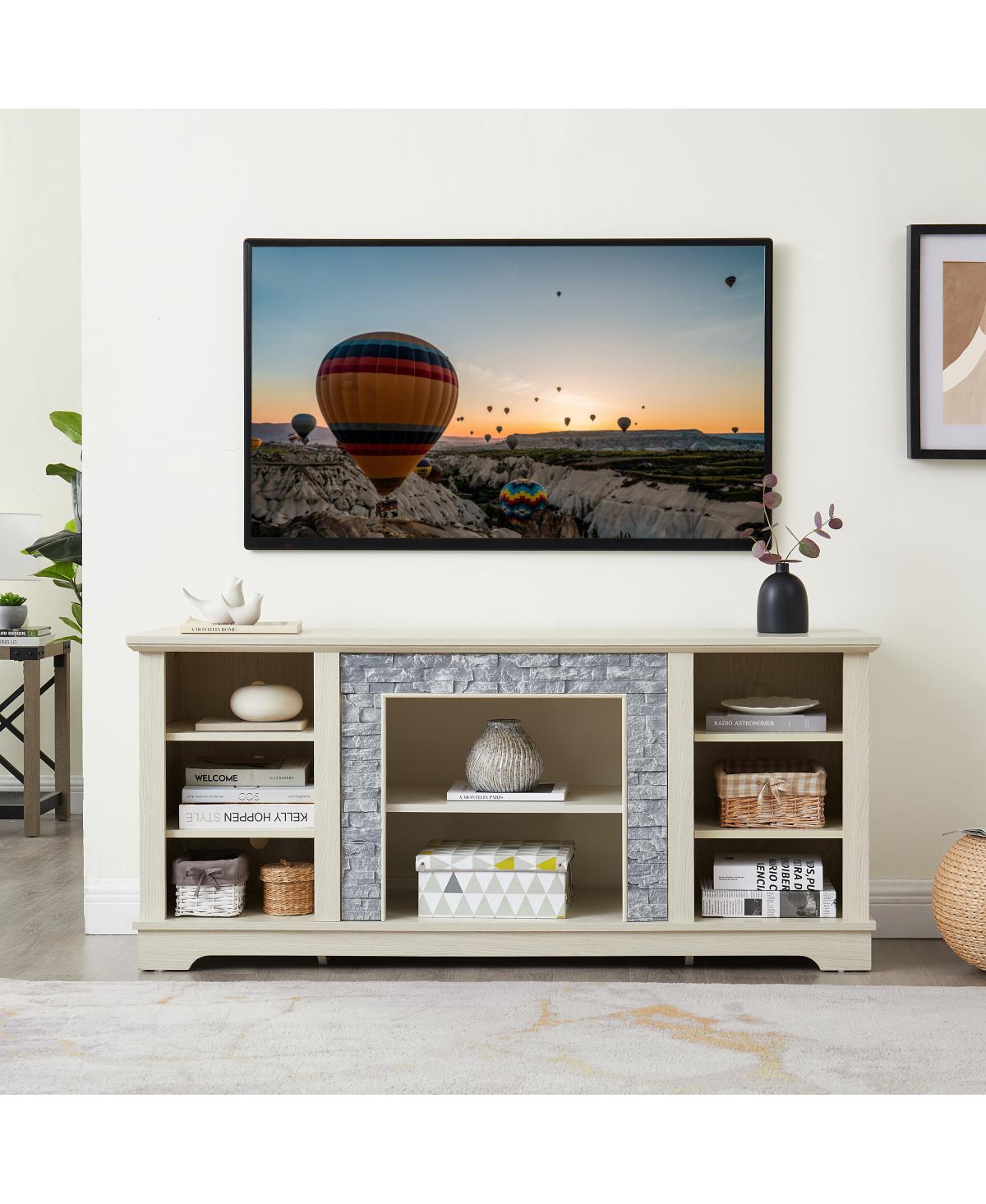 Click here for Streamdale Furniture Mantel Stone Tv Media Stand w... prices