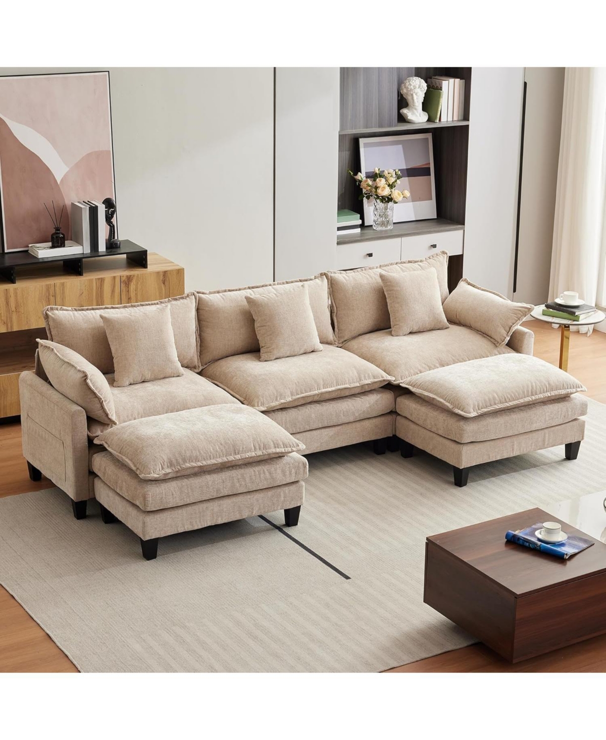 Click here for gaomon 112" U-Shaped Modular Sectional Sofa... prices