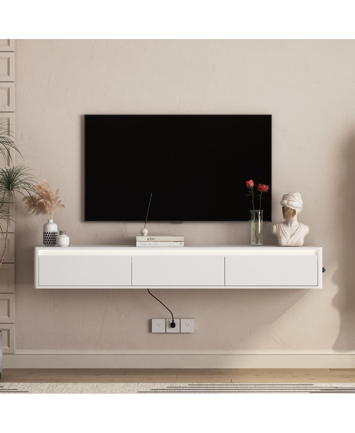 Click here for Streamdale Furniture Floating Tv Stand with Led Li... prices