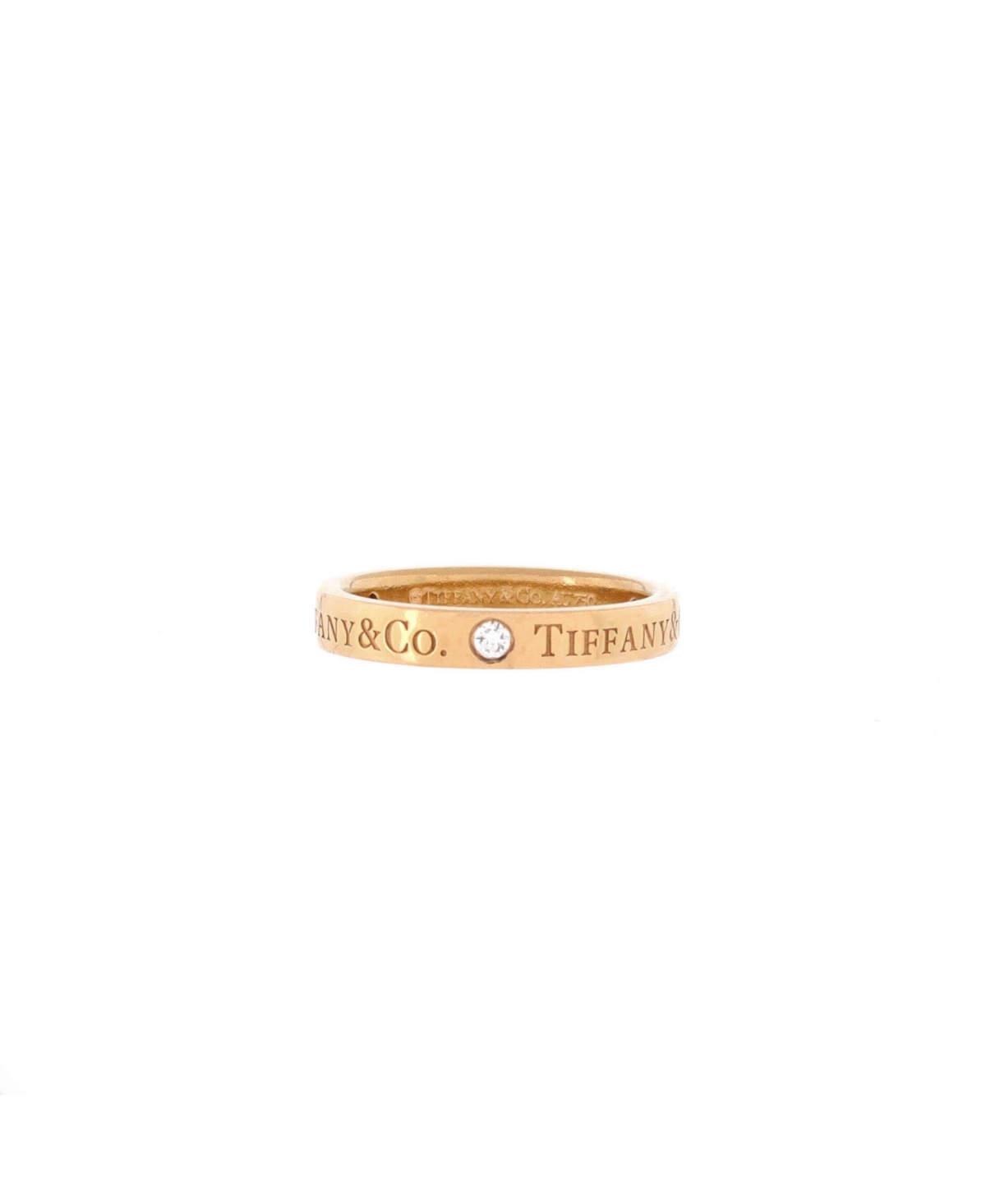 Click here for Pre-Owned Tiffany & Co Logo Band Ring - 18k yellow... prices