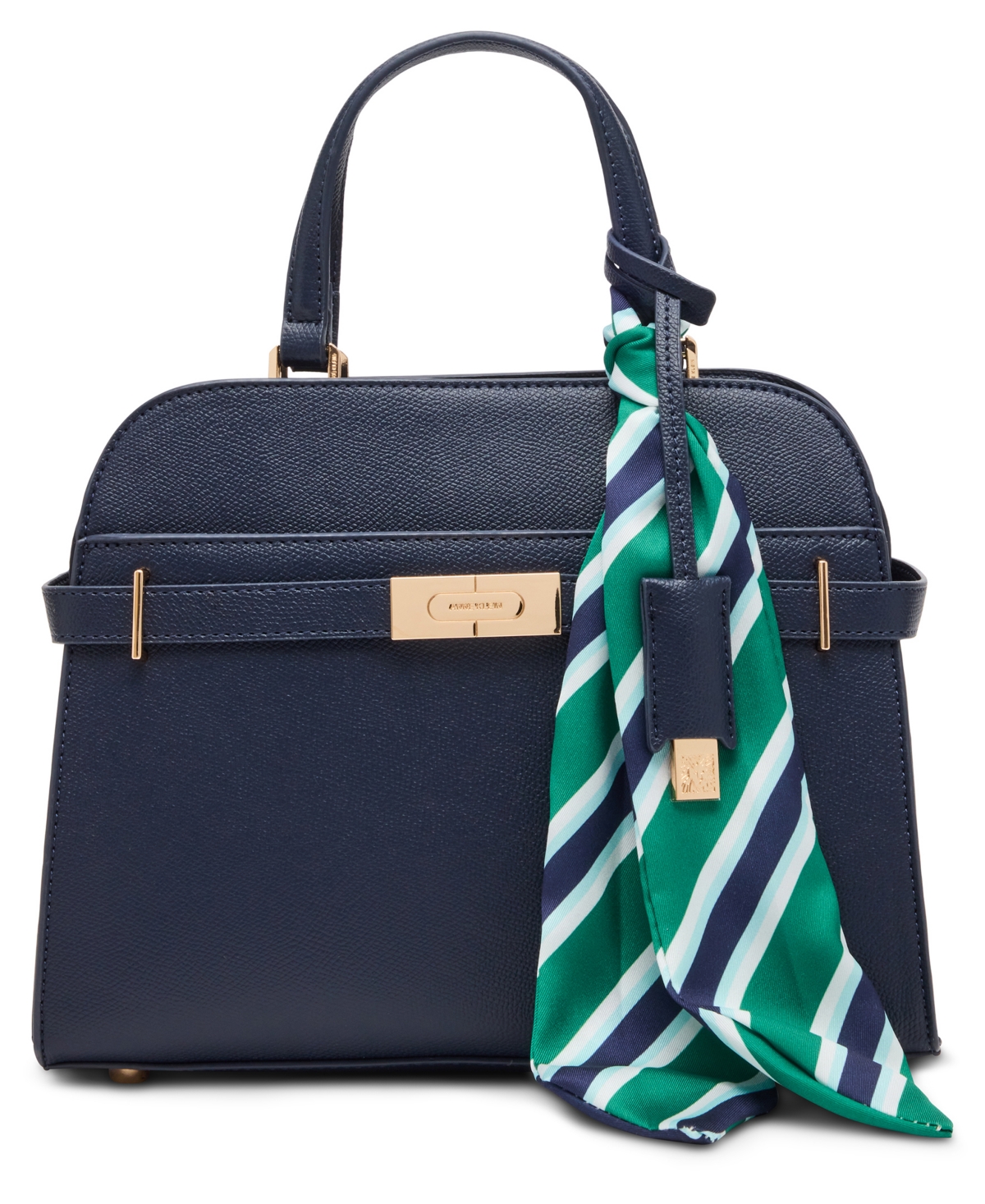 Click here for Anne Klein Belted Small Satchel Bag - Navy prices