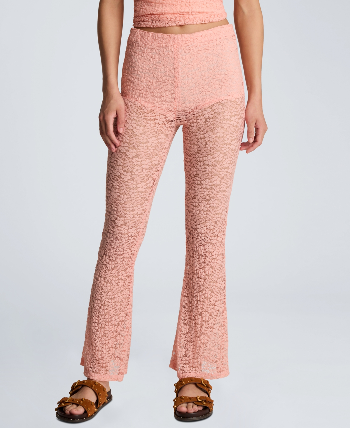 Click here for Kenneth Cole Womens Pull-On Flare Pants - Soft Pea... prices