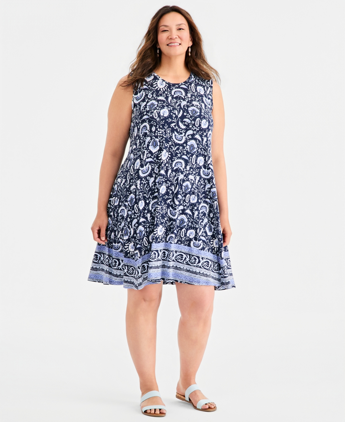 Click here for Style & Co Plus Size Sleeveless Printed Flip Flop... prices