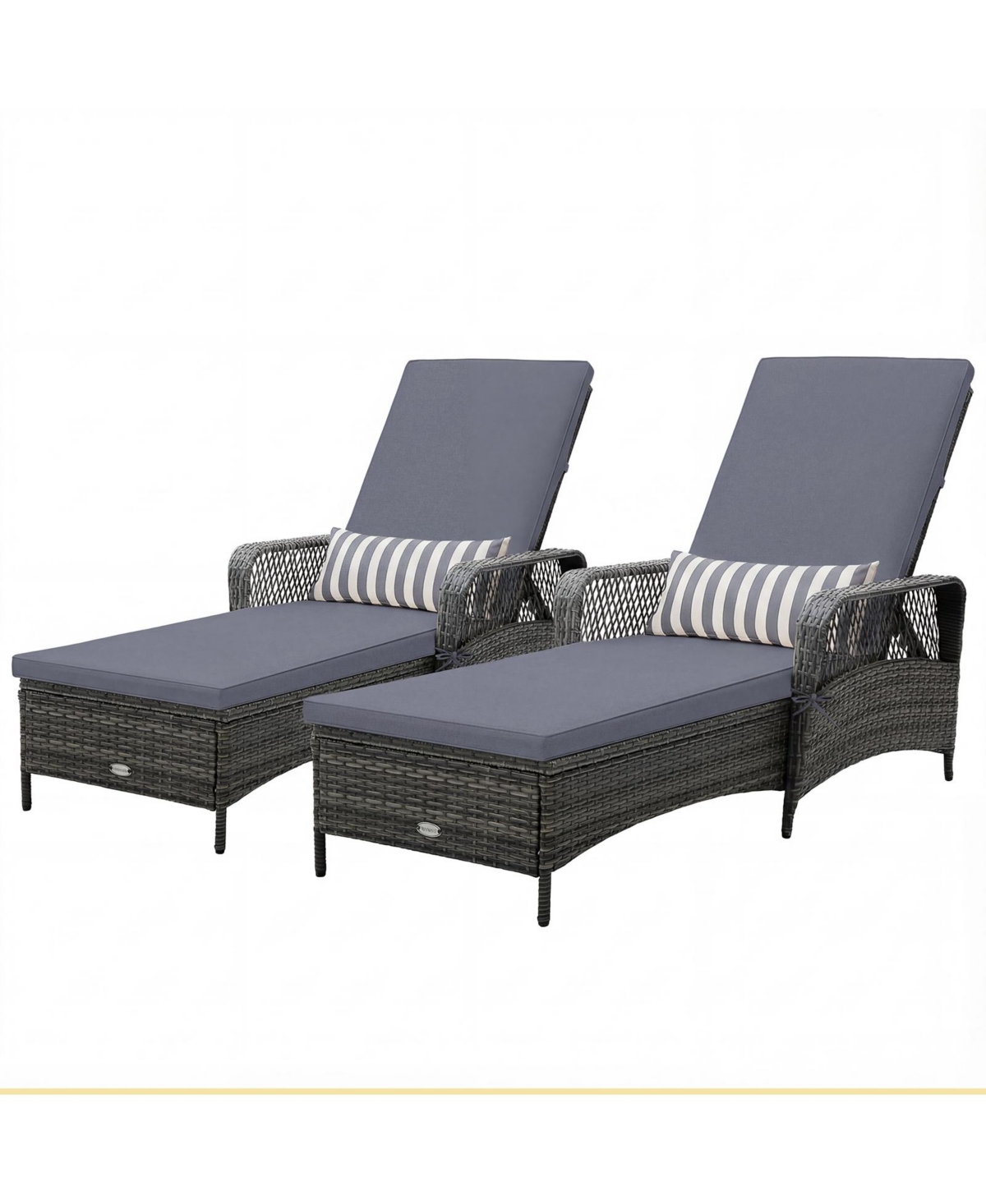 Click here for Gymax 2 Pcs Outdoor Chaise Lounge Chair Patio Recl... prices