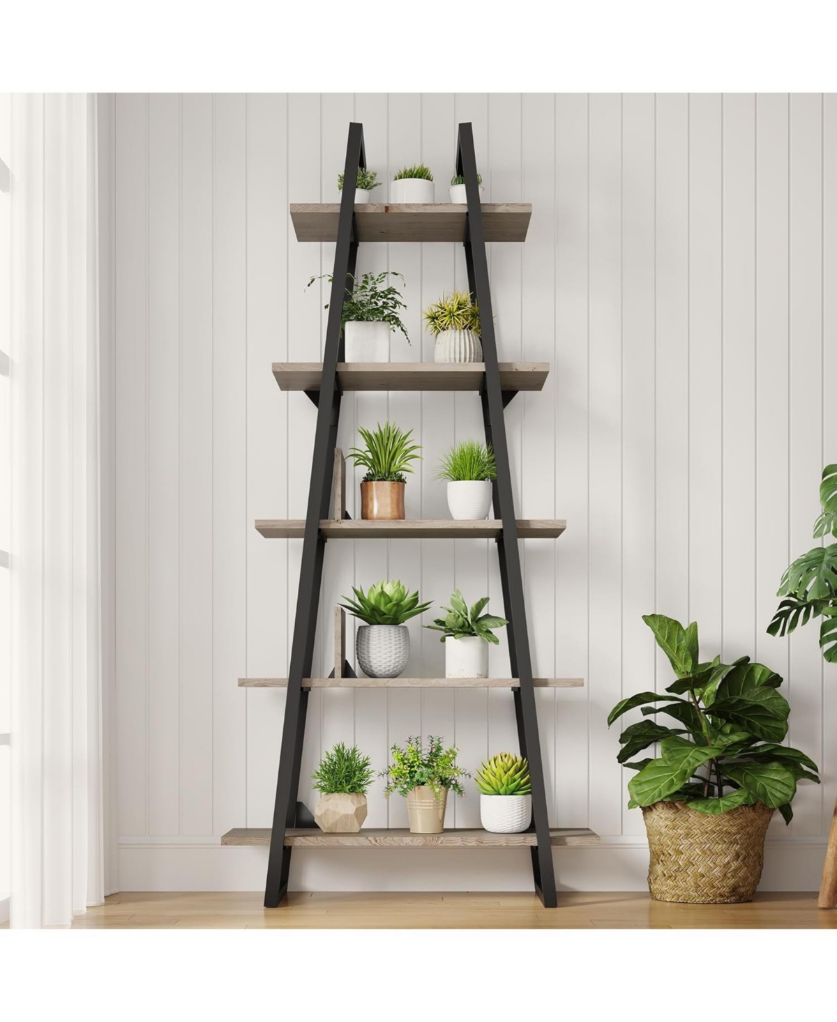 Click here for gaomon 72" A-Shape Ladder Bookcase  5-Tier Me... prices
