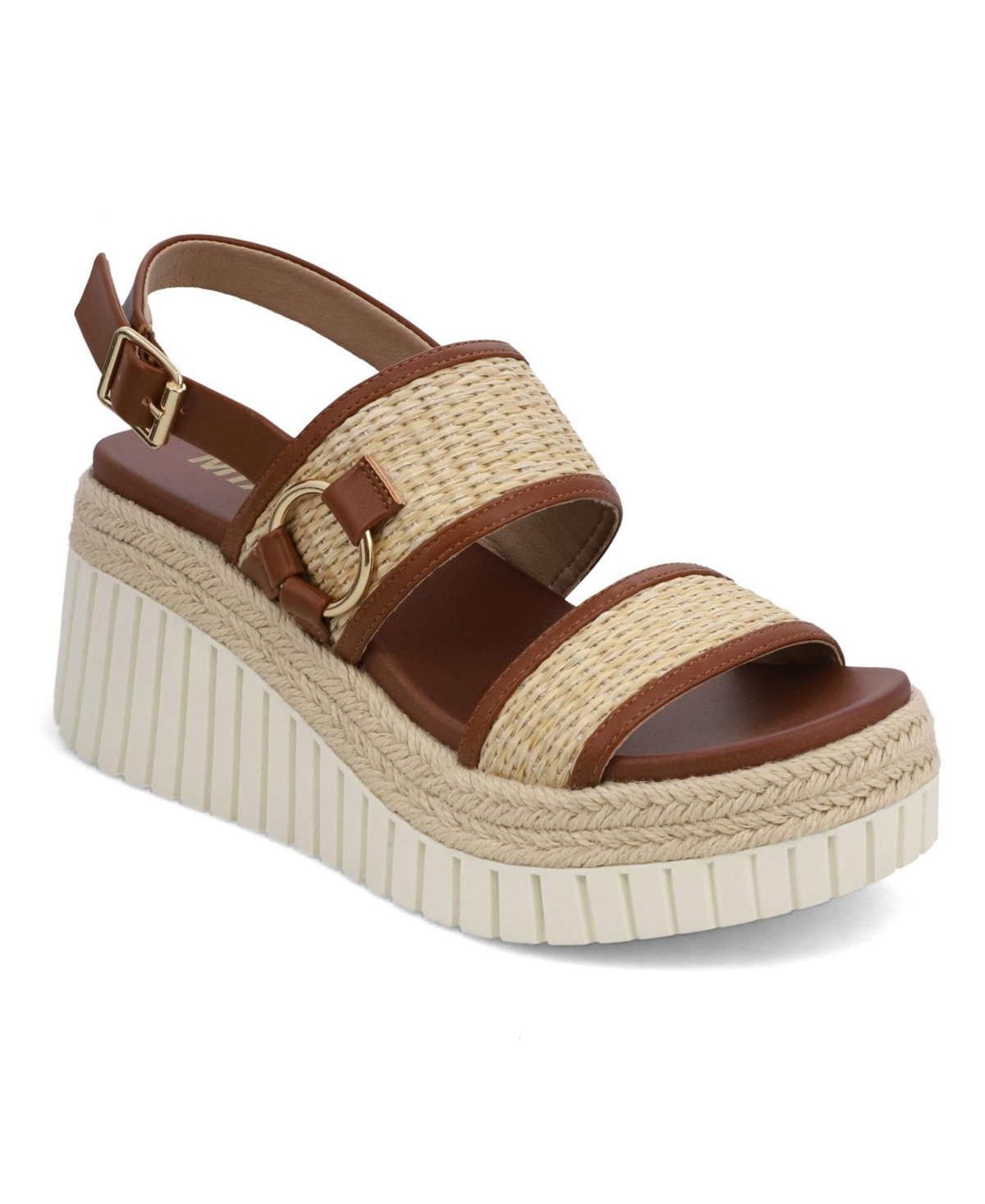 Click here for Mia Womens Leopard-Print Wedge Heel Sandals - Natu... prices