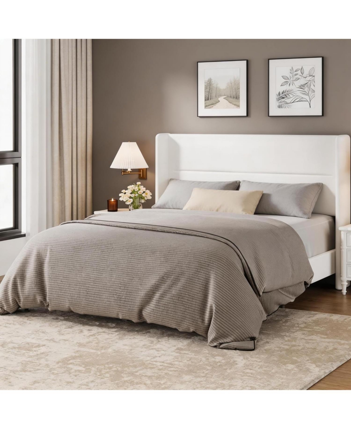 Click here for gaomon Queen Velvet Bed Frame with Wingback Headbo... prices