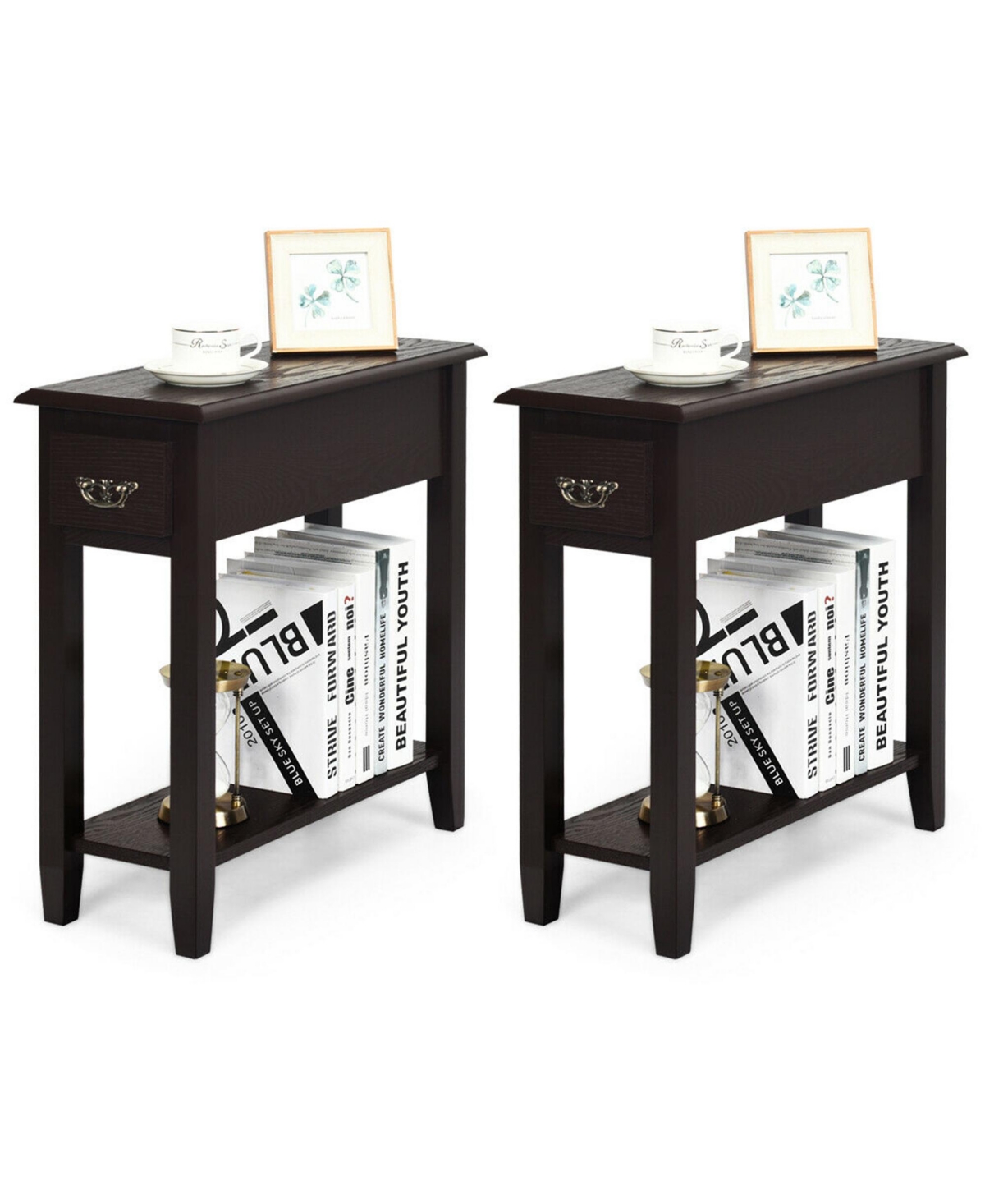 Click here for Gymax Set of 2 Nightstand 2 Tier End Bedside Sofa... prices