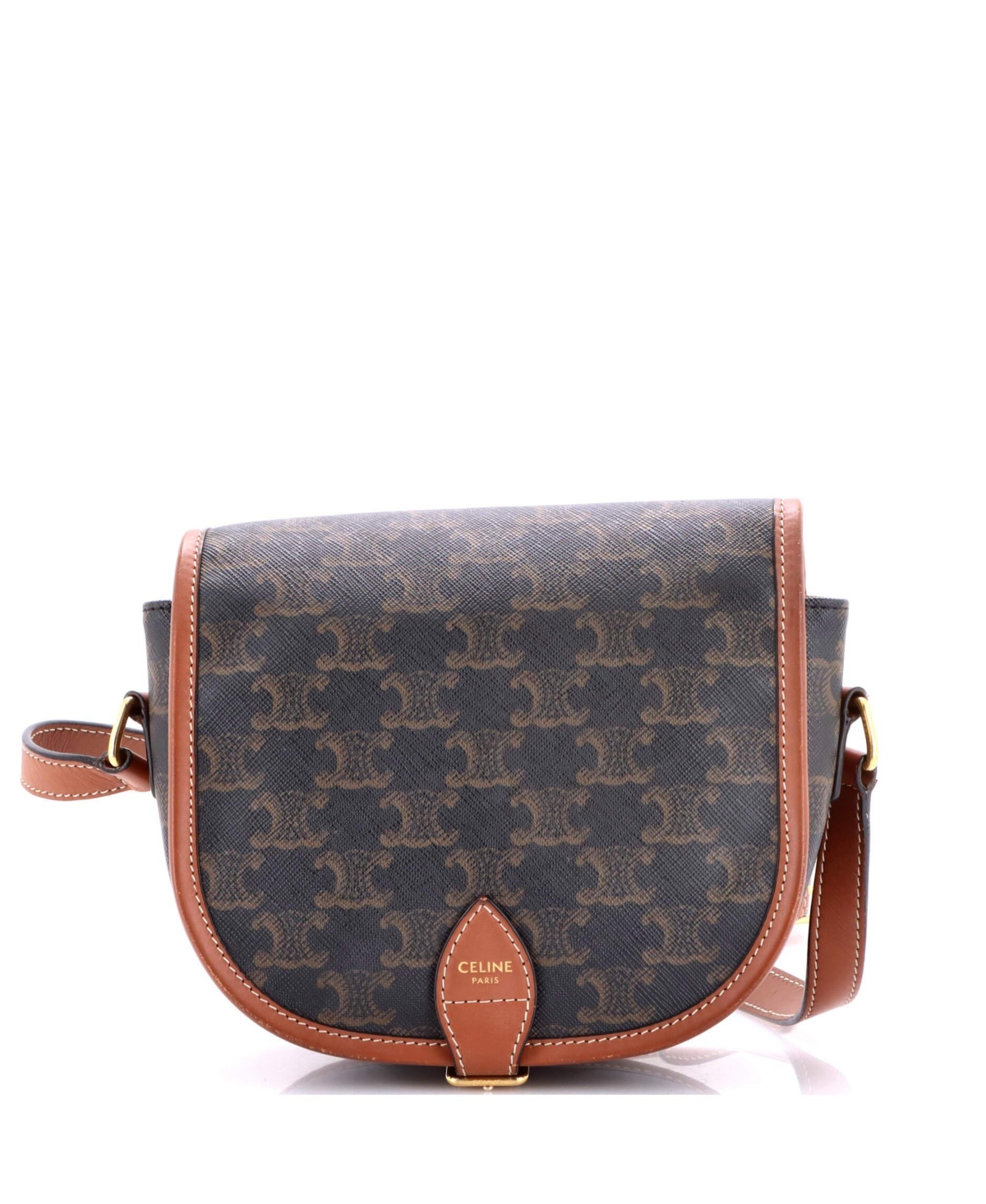 Click here for Pre-Owned Celine Medium Folco Bag Triomphe Coated... prices