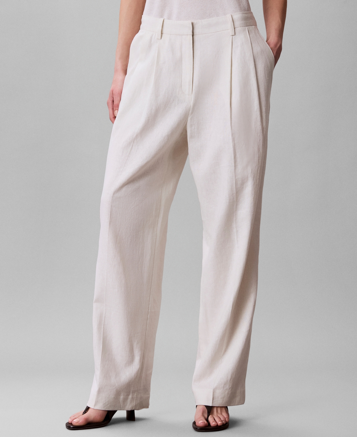 Click here for Calvin Klein Womens Wide-Leg Pleated Trousers - To... prices