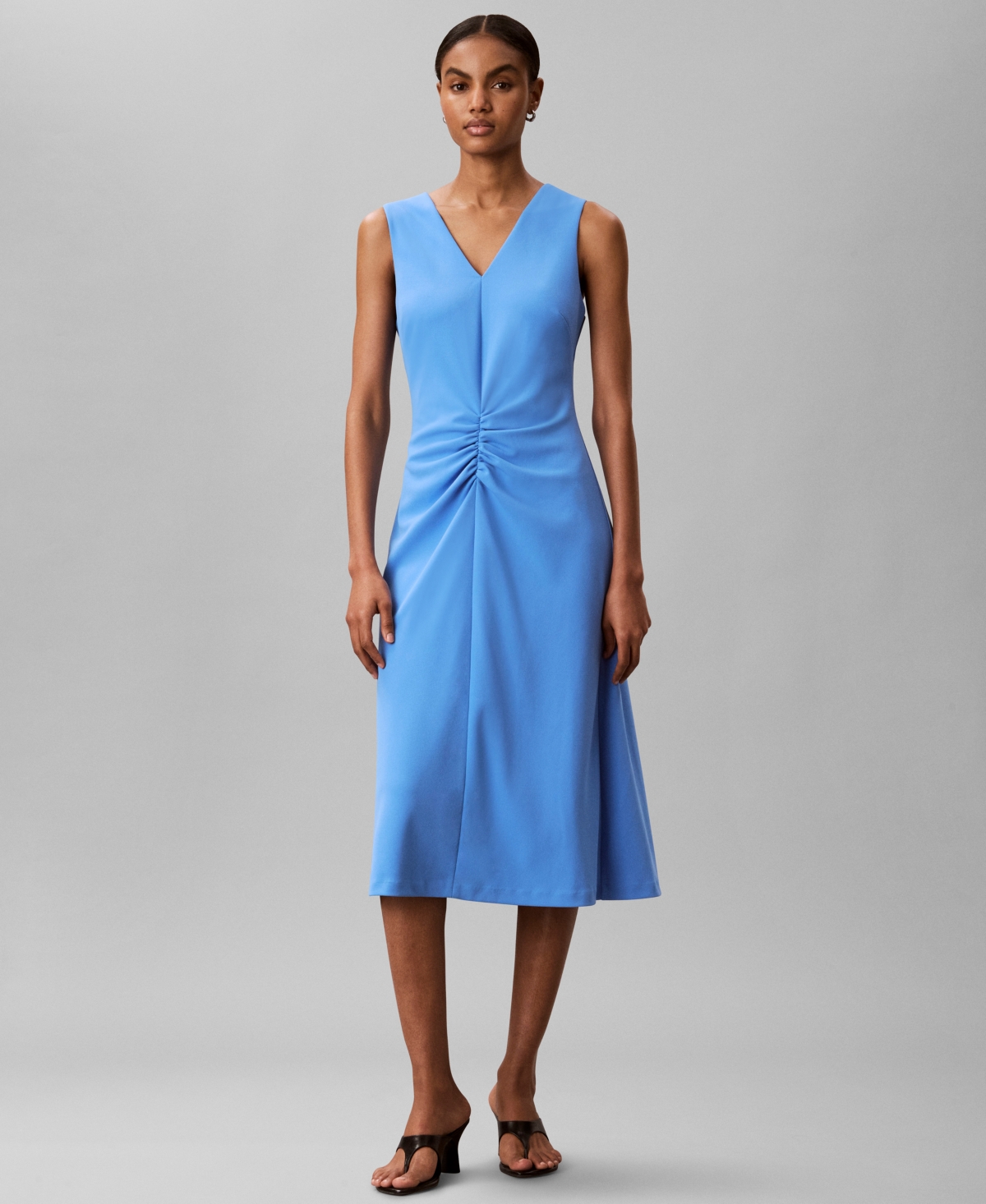 Click here for Calvin Klein Womens Sleeveless V-Neck Fit & Flare... prices
